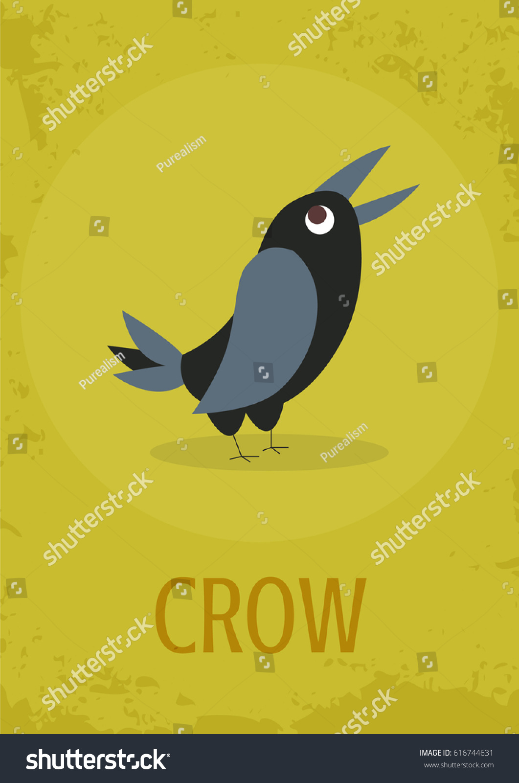 Crow Vector Children Card Stock Vector (Royalty Free) 616744631