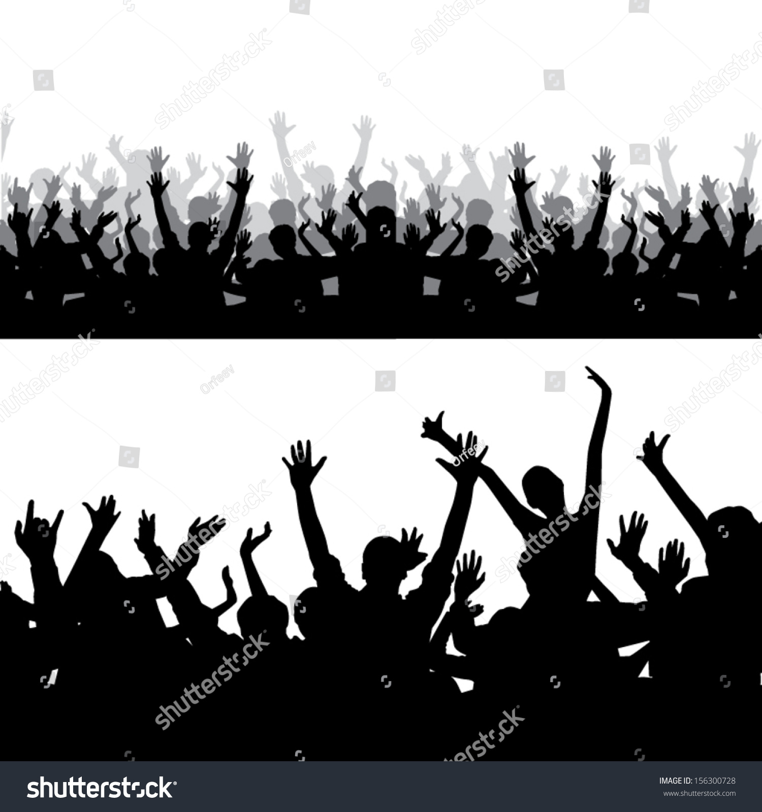 Crowd Silhouette Stock Vector (Royalty Free) 156300728 | Shutterstock