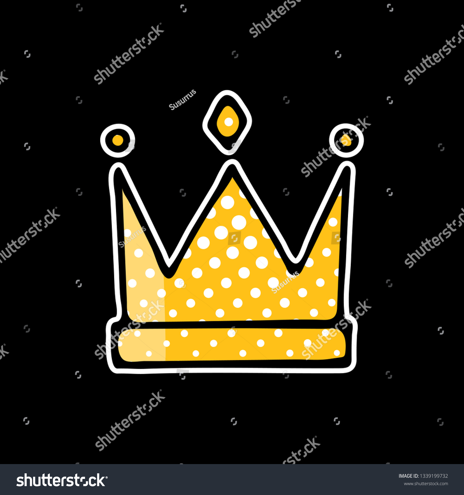Crown Doodle Icon Stock Vector (Royalty Free) 1339199732 | Shutterstock