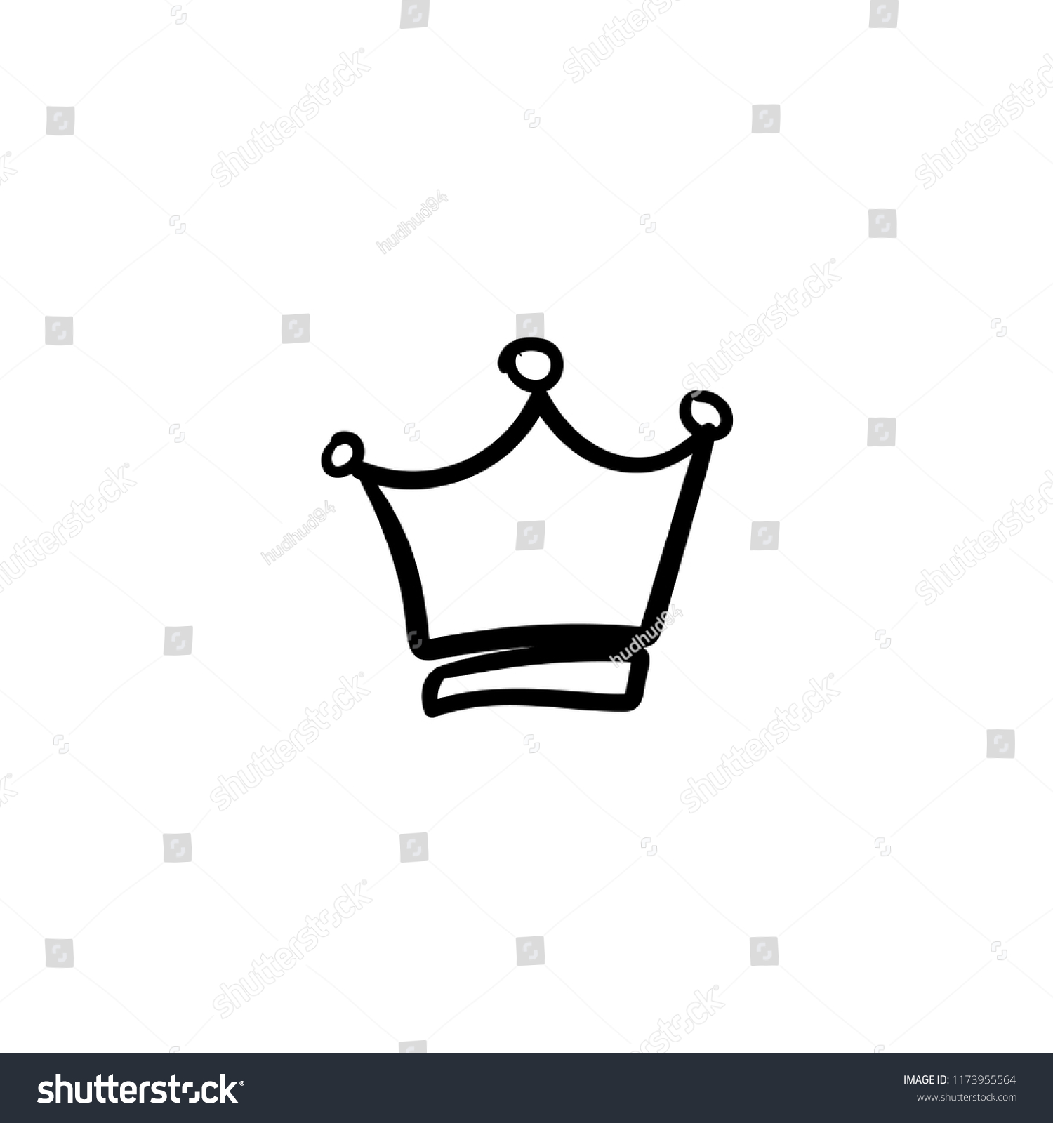 Crown Doodle Icon Vector Stock Vector (Royalty Free) 1173955564 ...