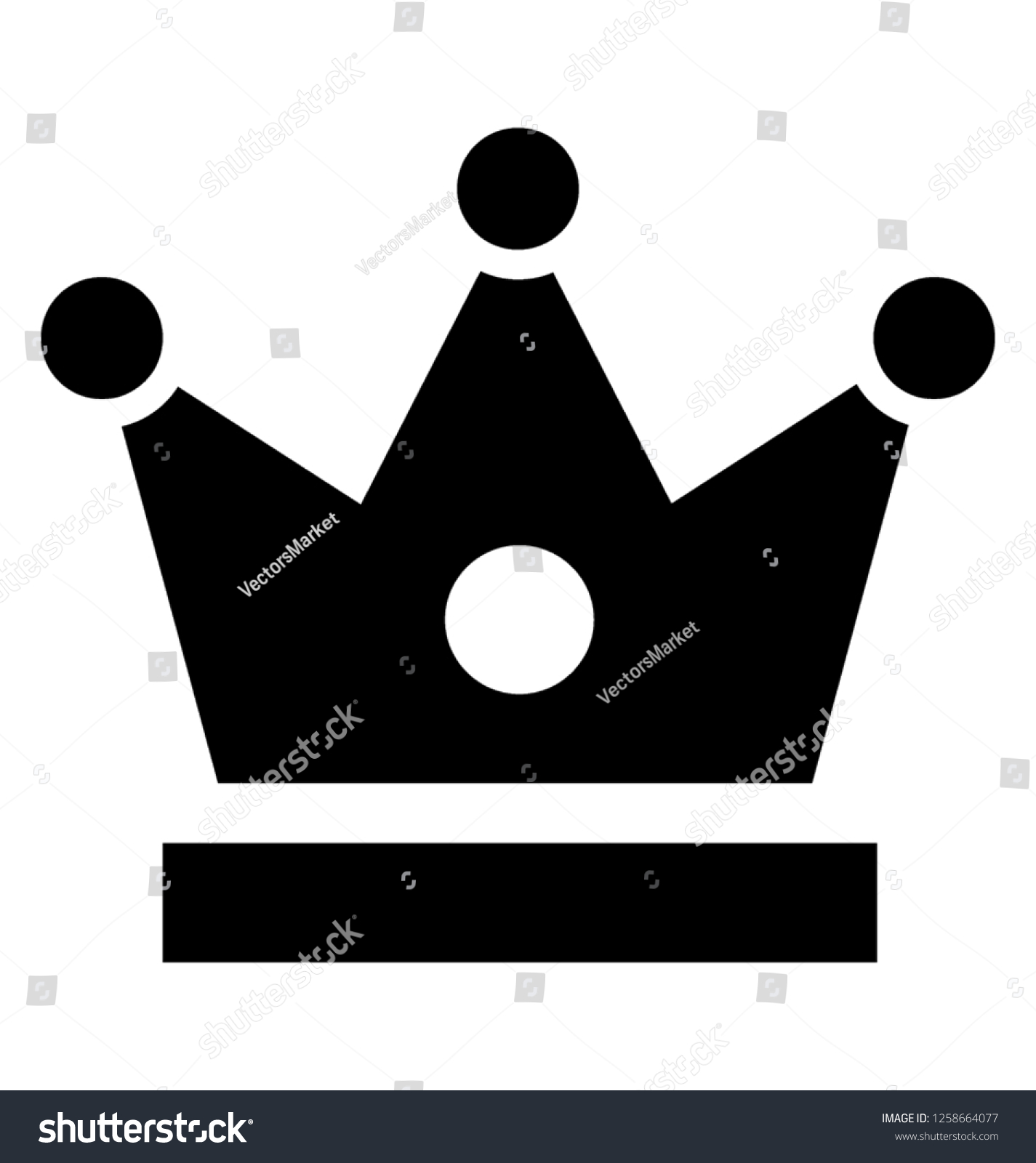 Crown Glyph Icon Vector Stock Vector (Royalty Free) 1258664077