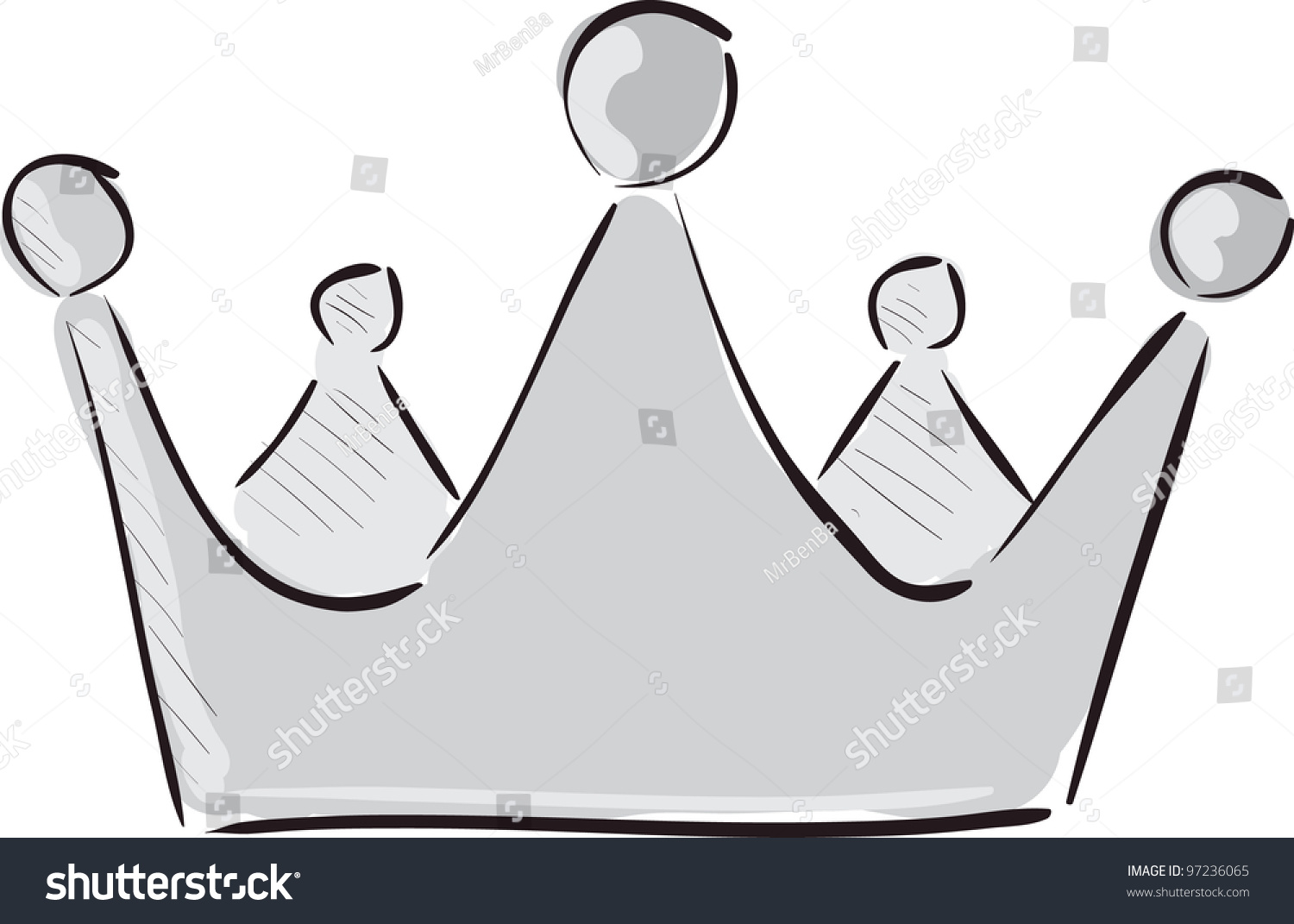 Crown Gray Sketch Vector Illustration Stock Vector (Royalty Free ...