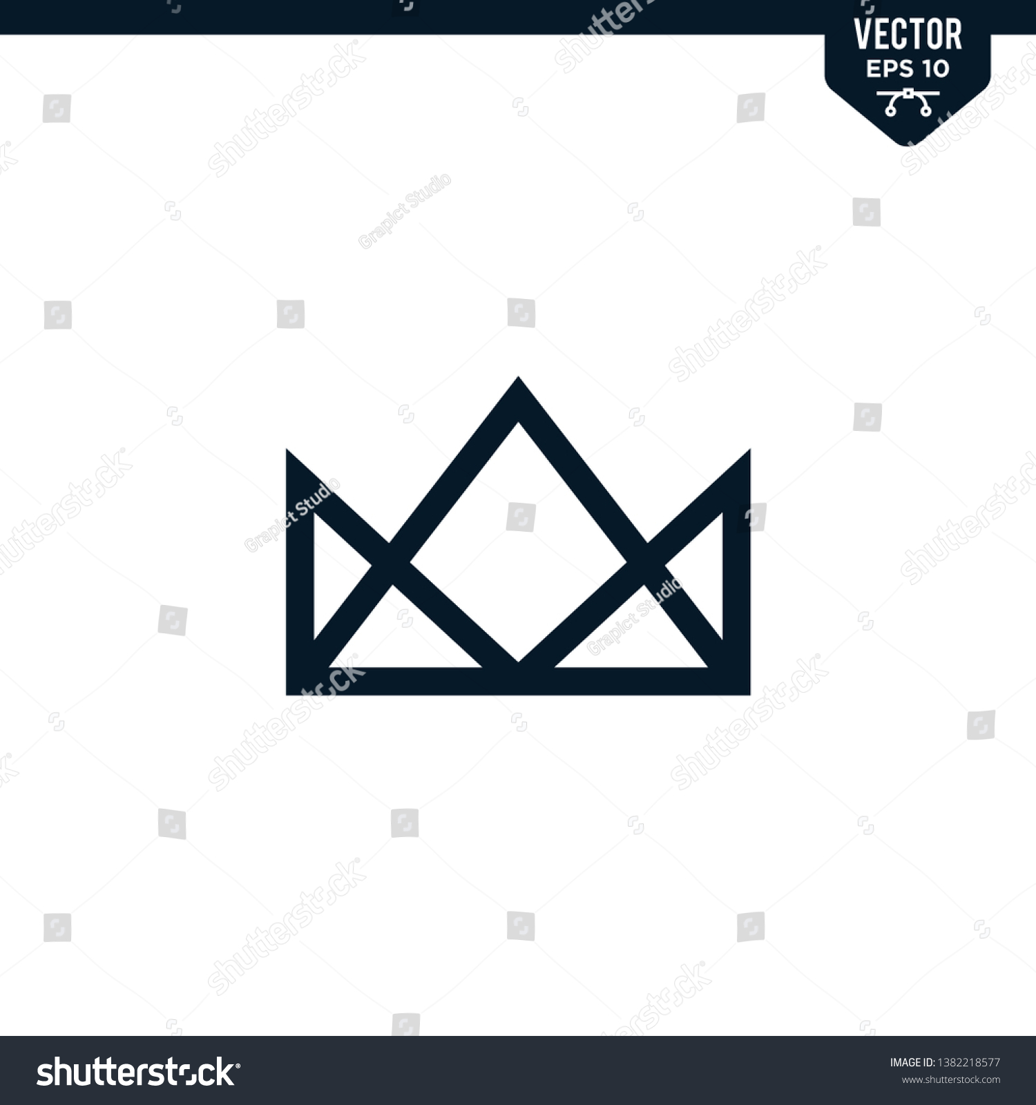 Crown Icon Collection Glyph Style Solid: vector de stock (libre de ...