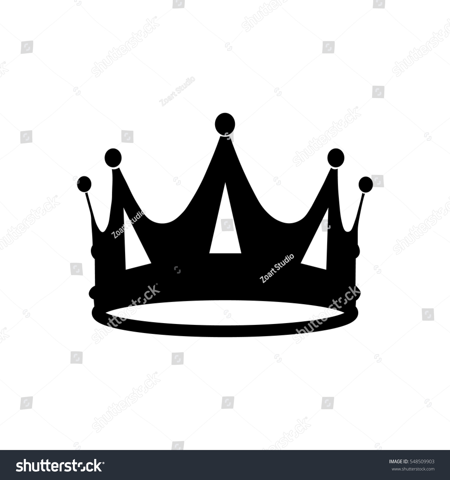 Crown Icon No Background Stock Vector (Royalty Free) 548509903 ...