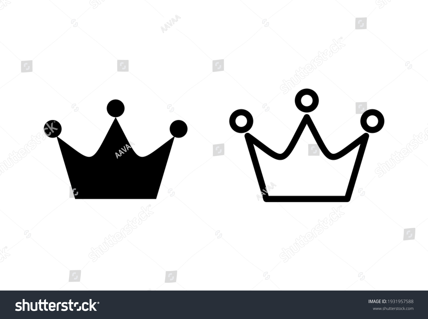 Crown Icon Set Crown Vector Icon Stock Vector (Royalty Free) 1931957588 ...
