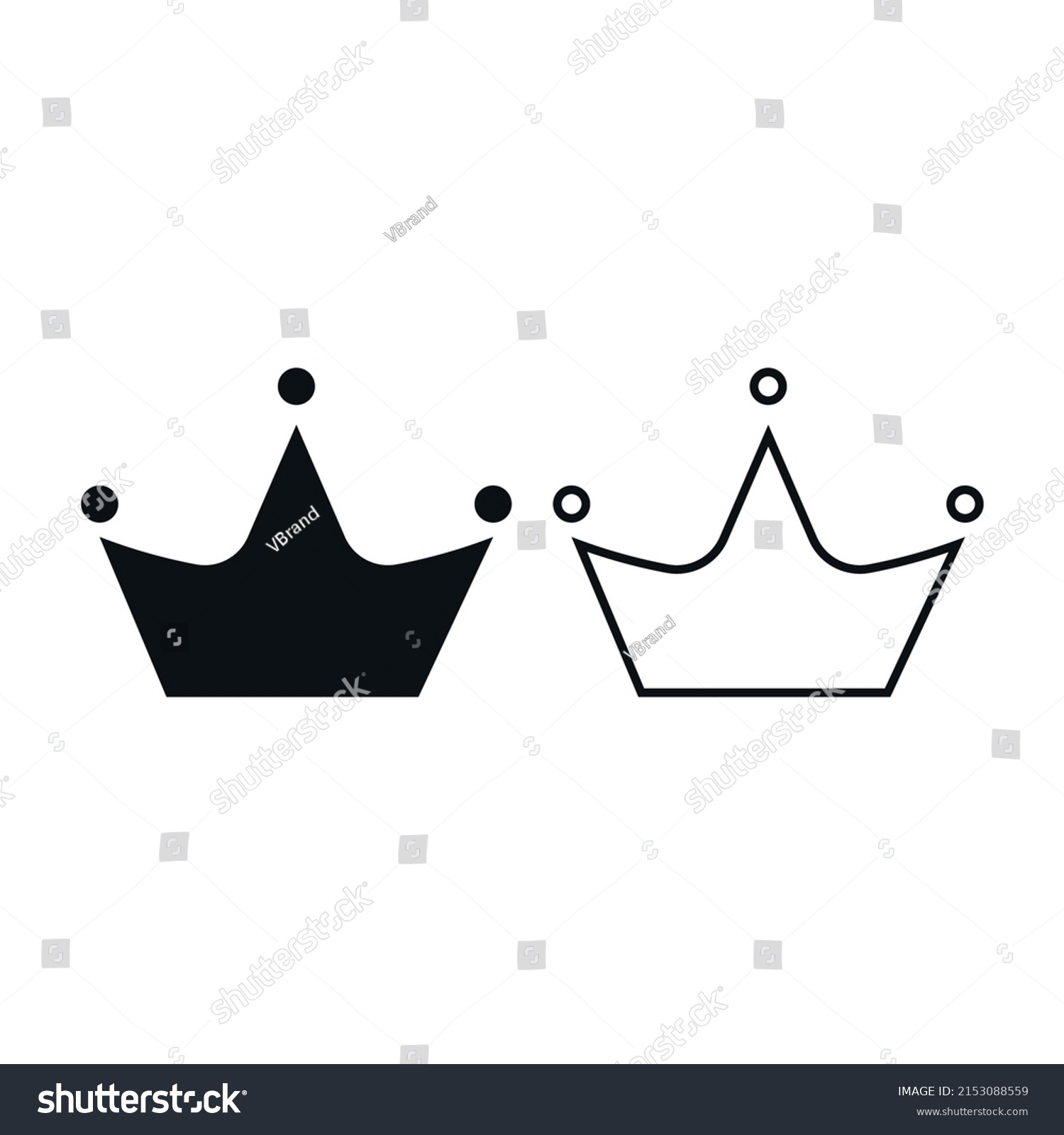 Crown Icon Set Crown Vector Icon Stock Vector (Royalty Free) 2153088559 ...