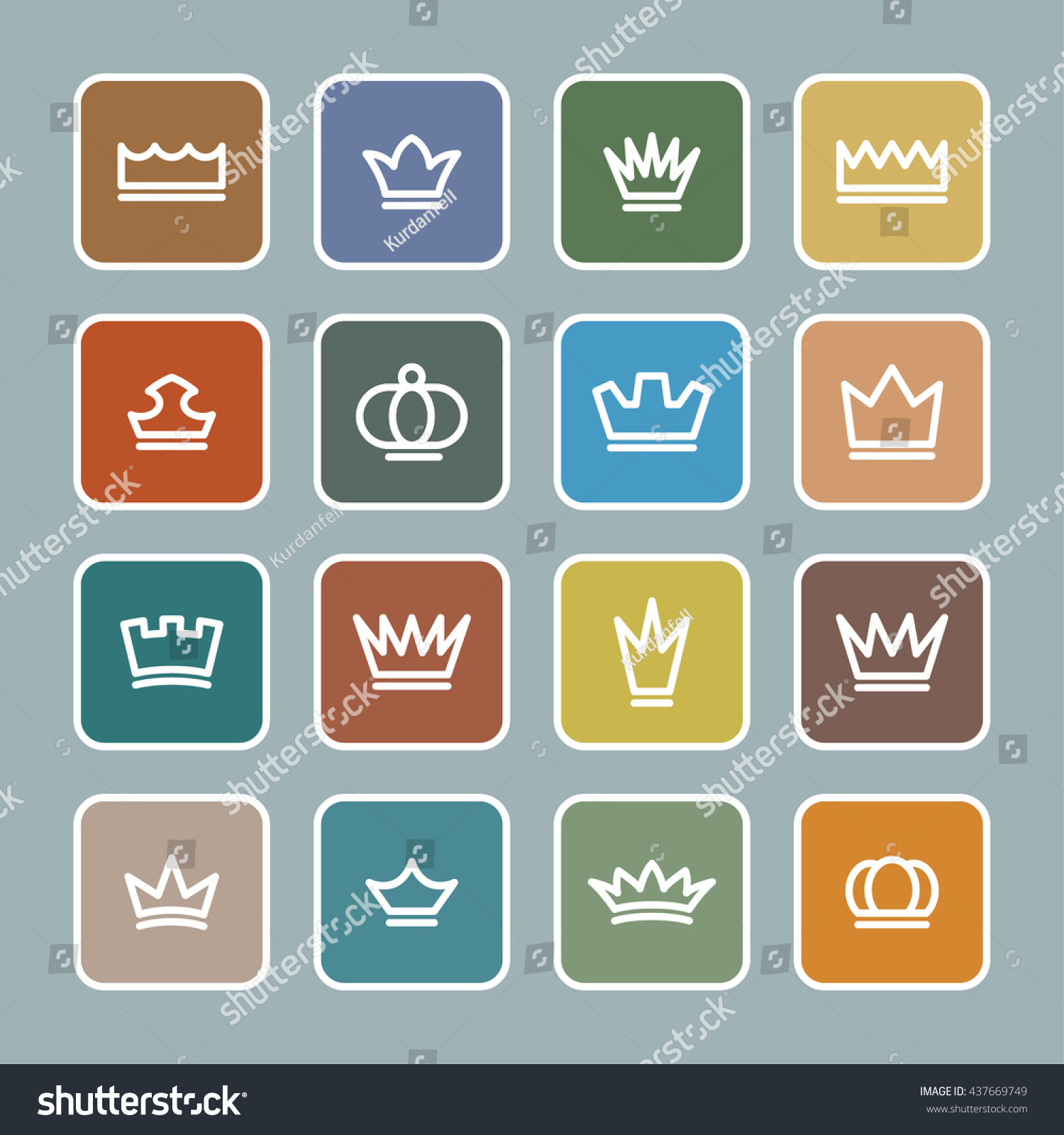 Crown Icons Stock Vector (Royalty Free) 437669749 | Shutterstock