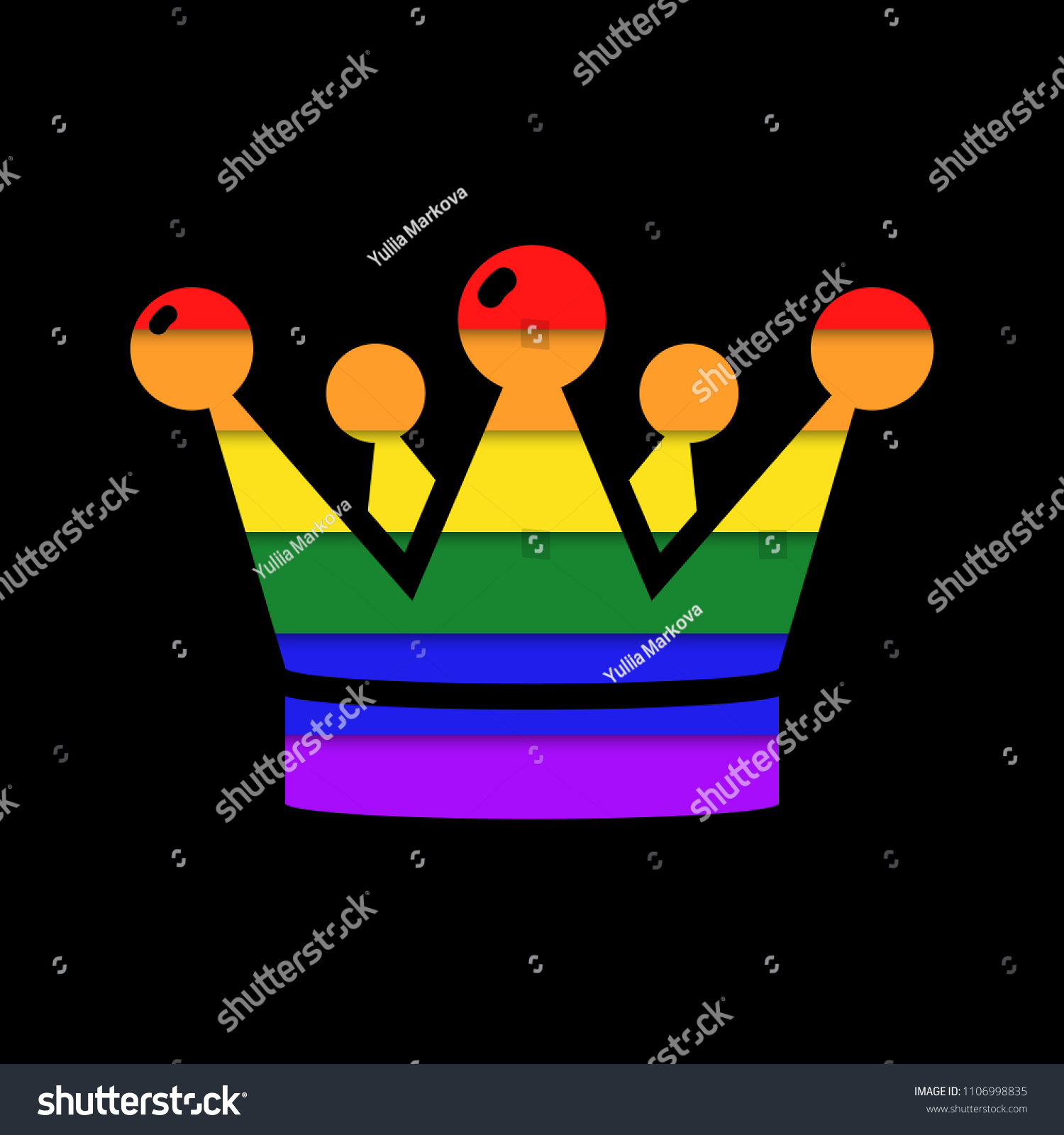 Crown Rainbow Colors Vector Icon Stock Vector (Royalty Free) 1106998835 ...
