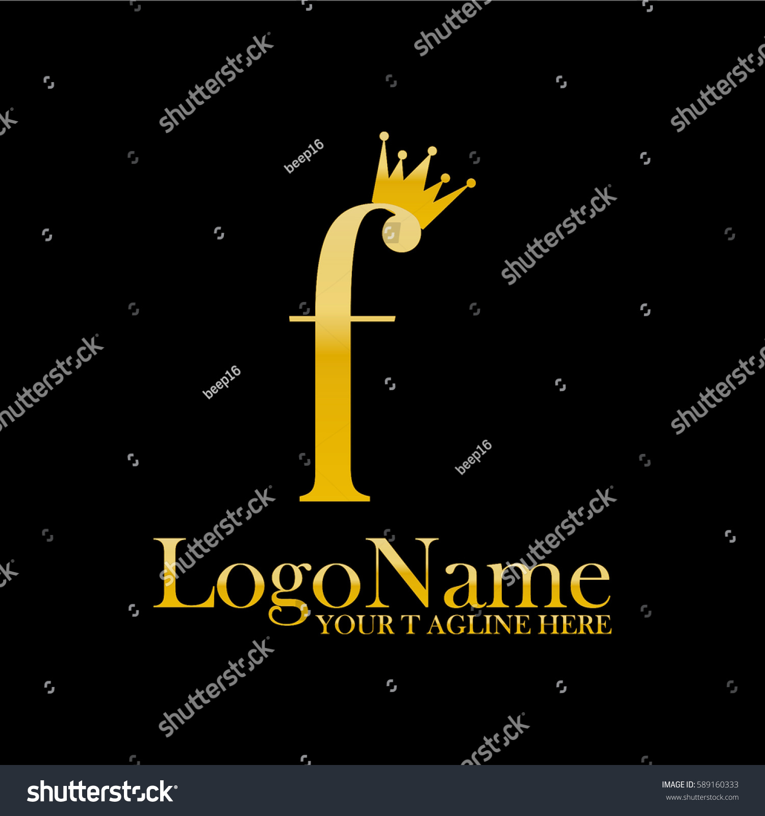 Crown Logo F Stock Vector (Royalty Free) 589160333 | Shutterstock