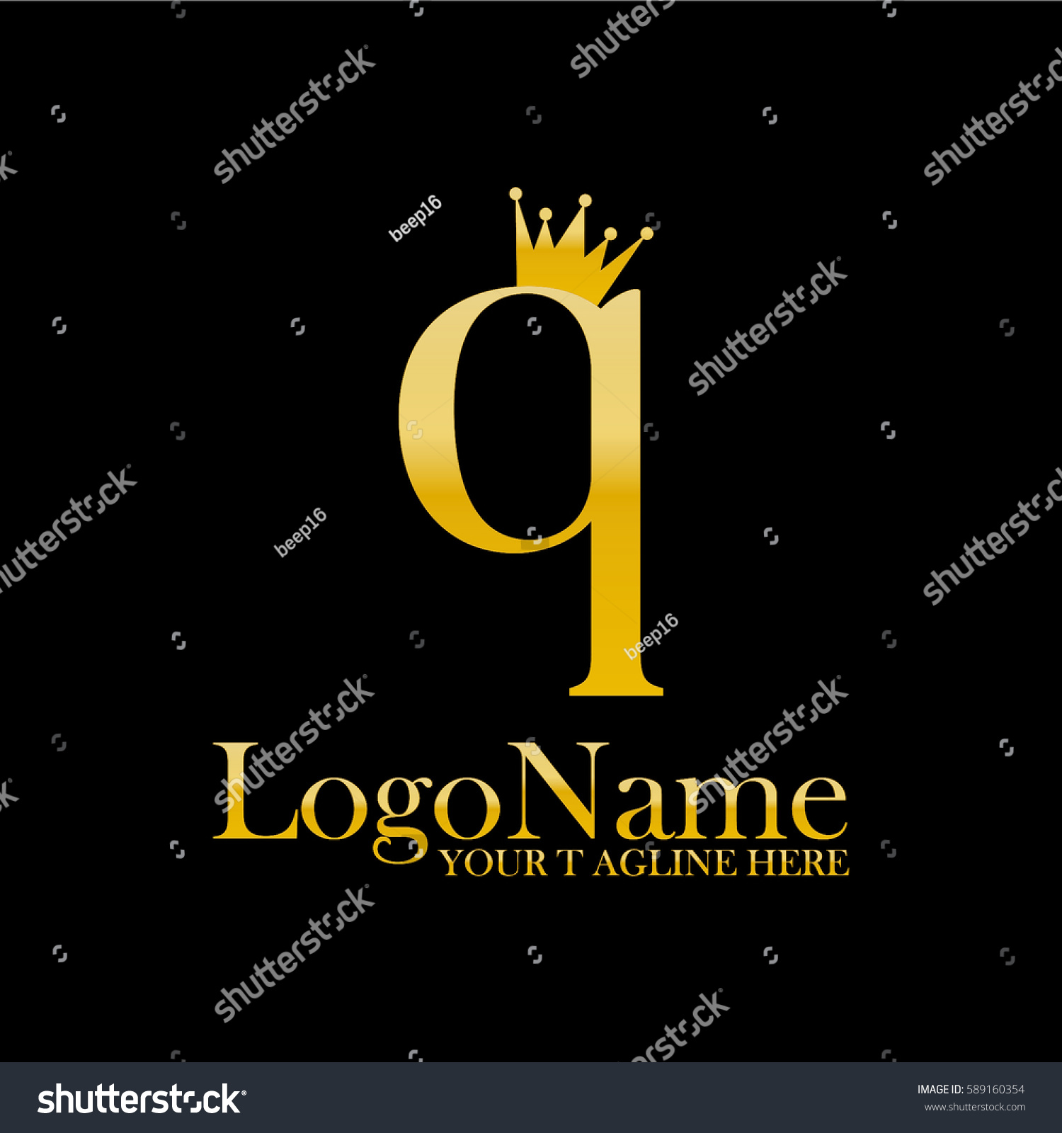 Crown Logo Q Stock Vector (Royalty Free) 589160354 | Shutterstock