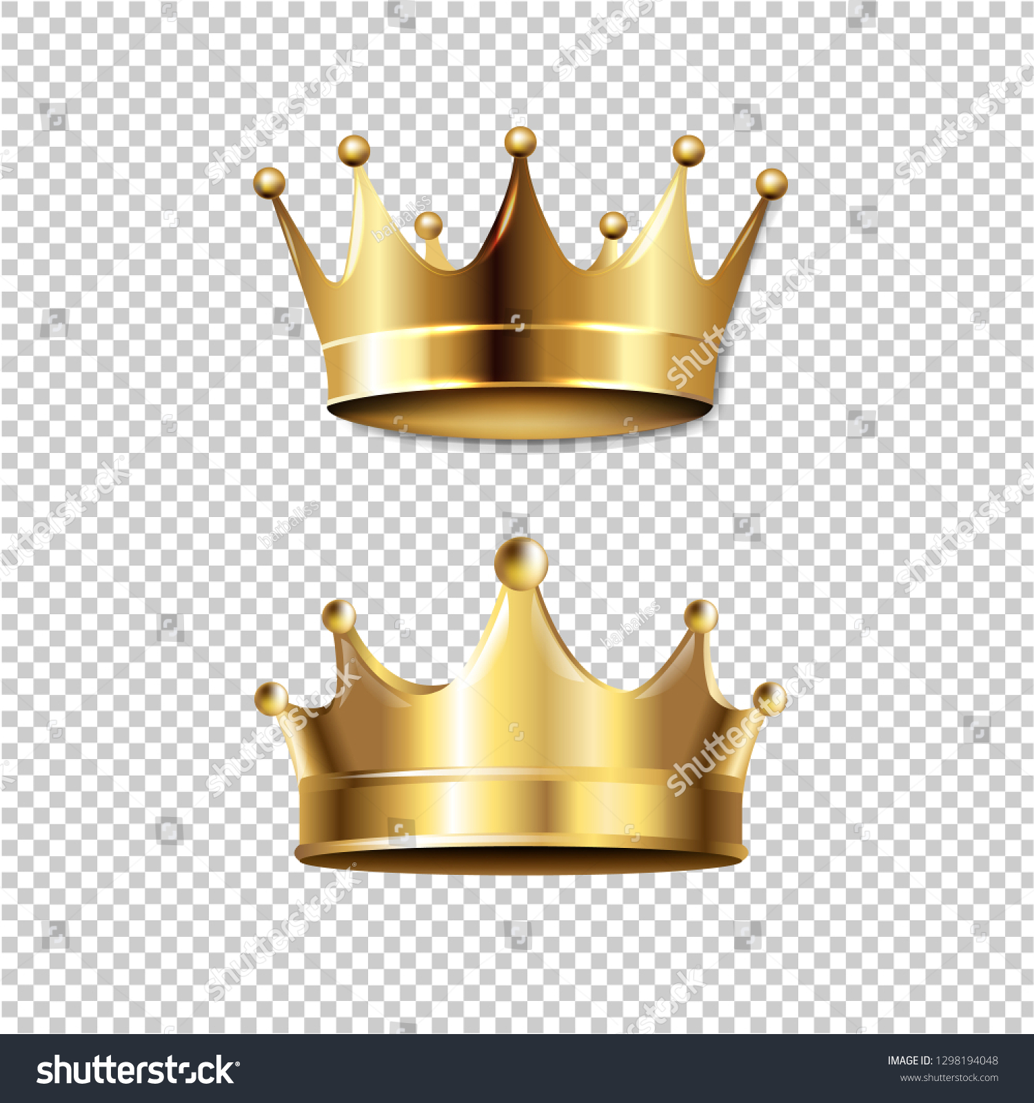 Crown Set Isolated Transparent Background Gradient Stock Vector ...