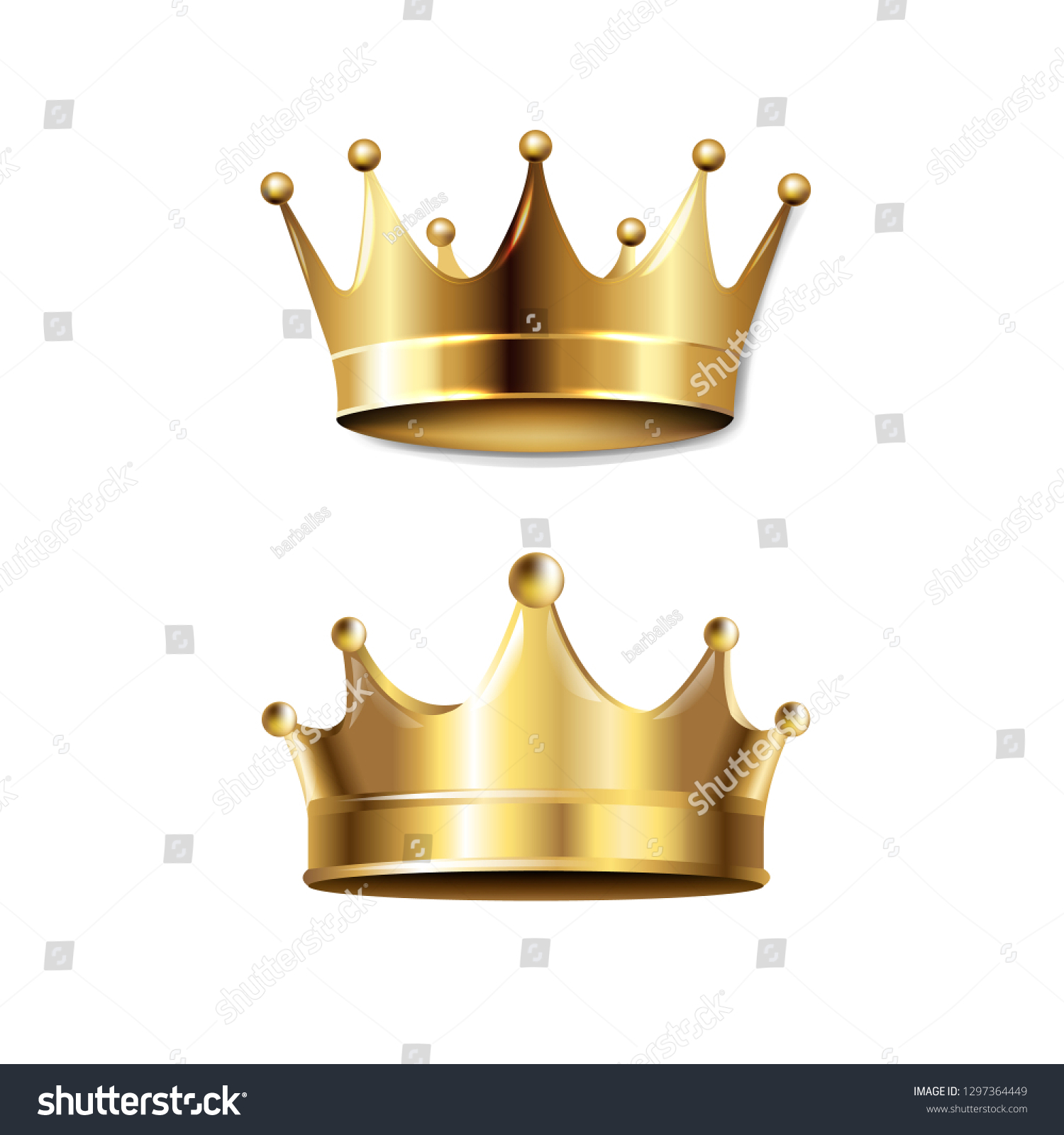 Crown Set Isolated Gradient Mesh Vector Stock Vector (Royalty Free ...