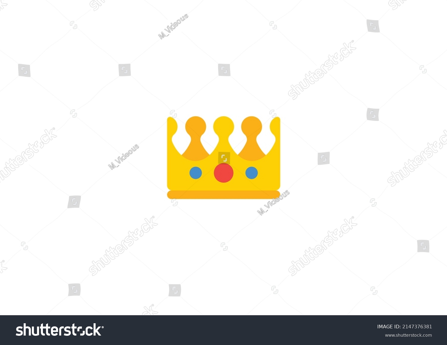 Crown Vector Isolated Emoticon Crown Icon Stock Vector (Royalty Free ...