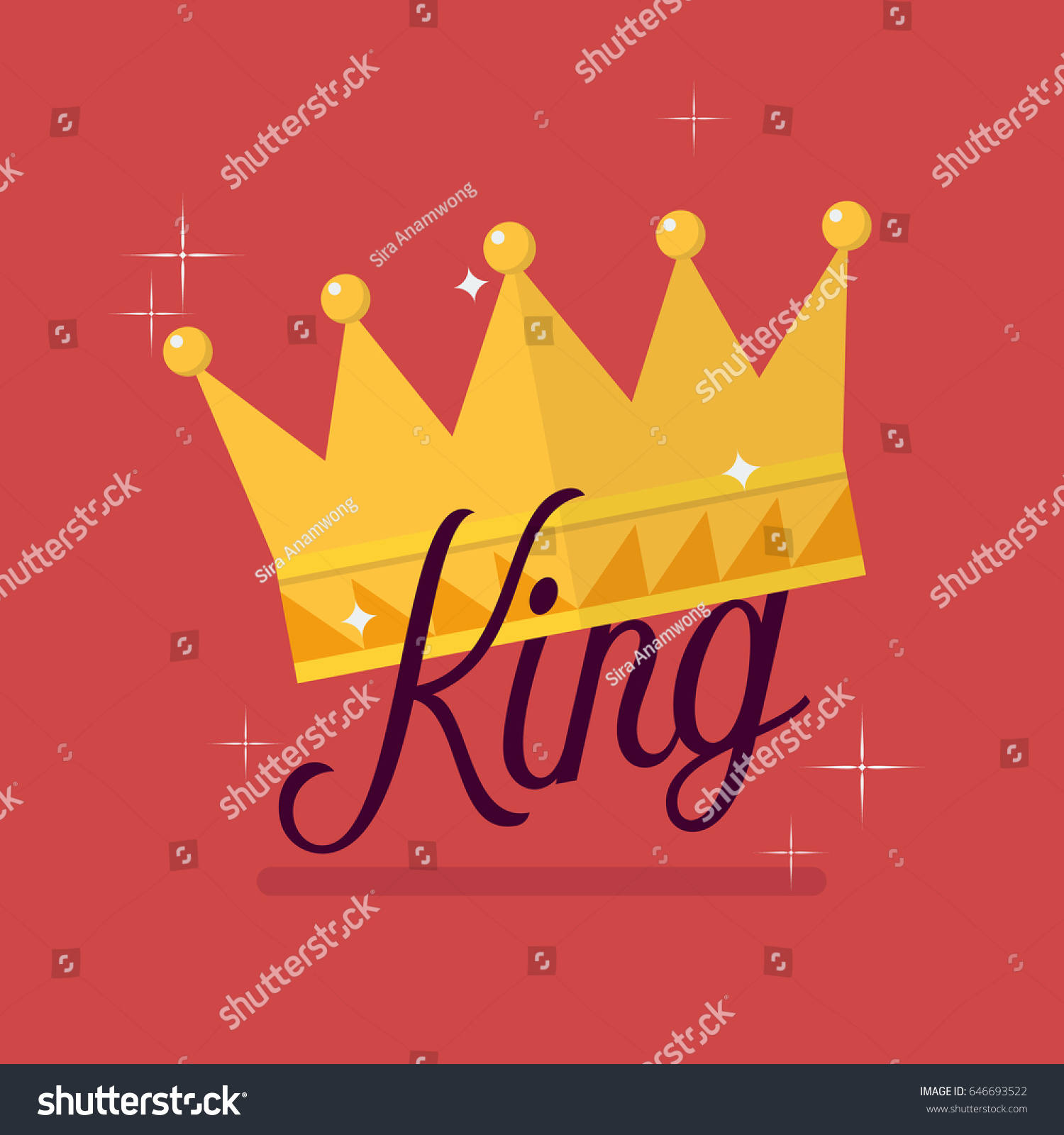 Crown King Typography Vector Illustration 스톡 벡터(로열티 프리) 646693522 ...
