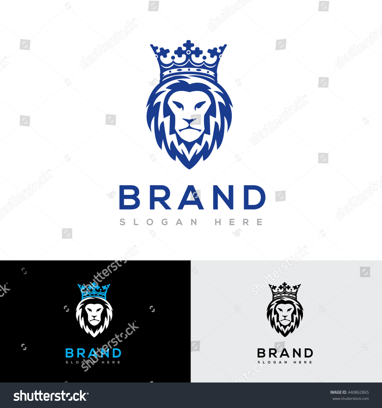 Crowned Lion Vector Logo Template Stock Vector (Royalty Free) 440862865