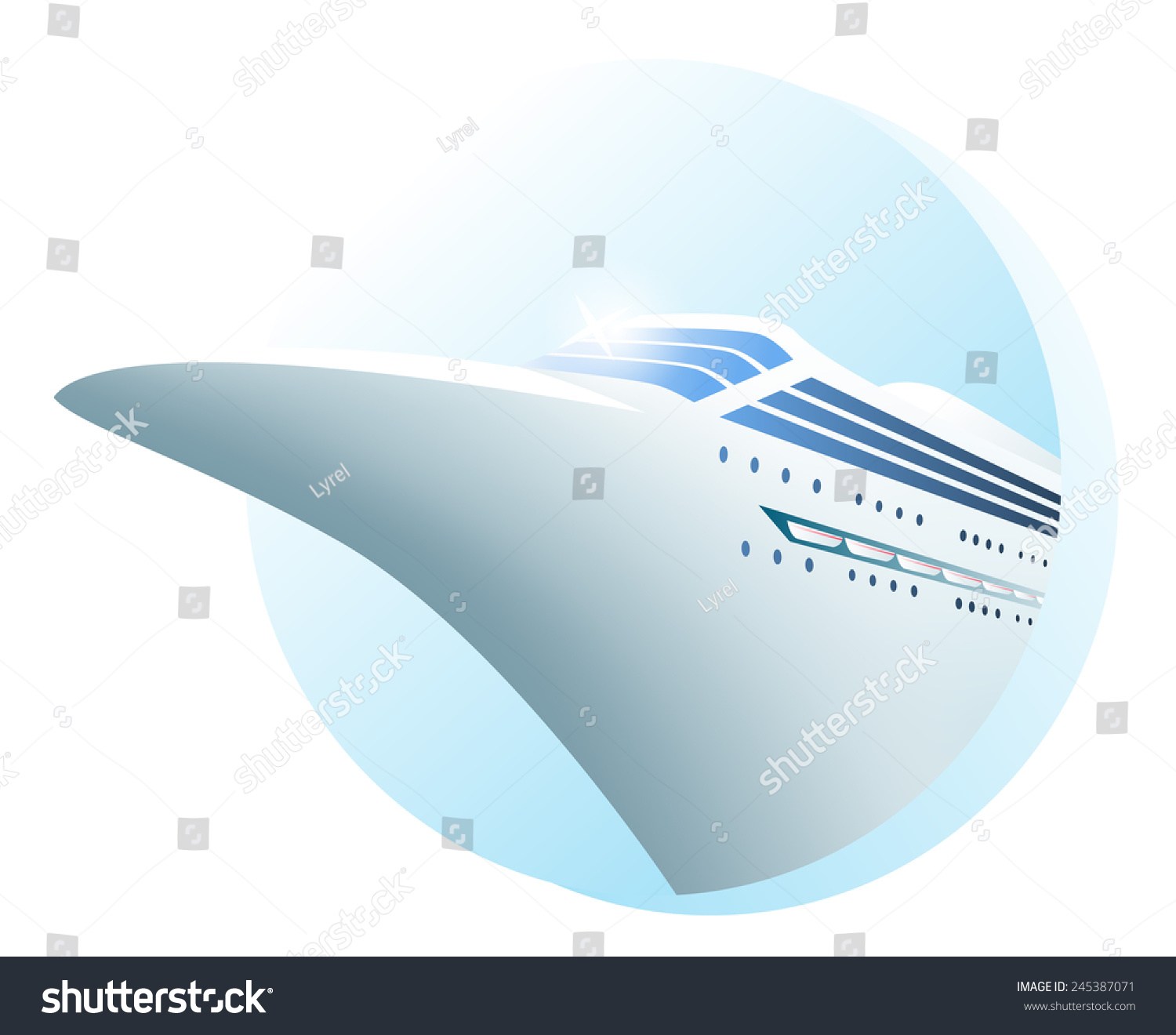 Cruise Ship Vector Illustration: vector de stock (libre de regalías ...