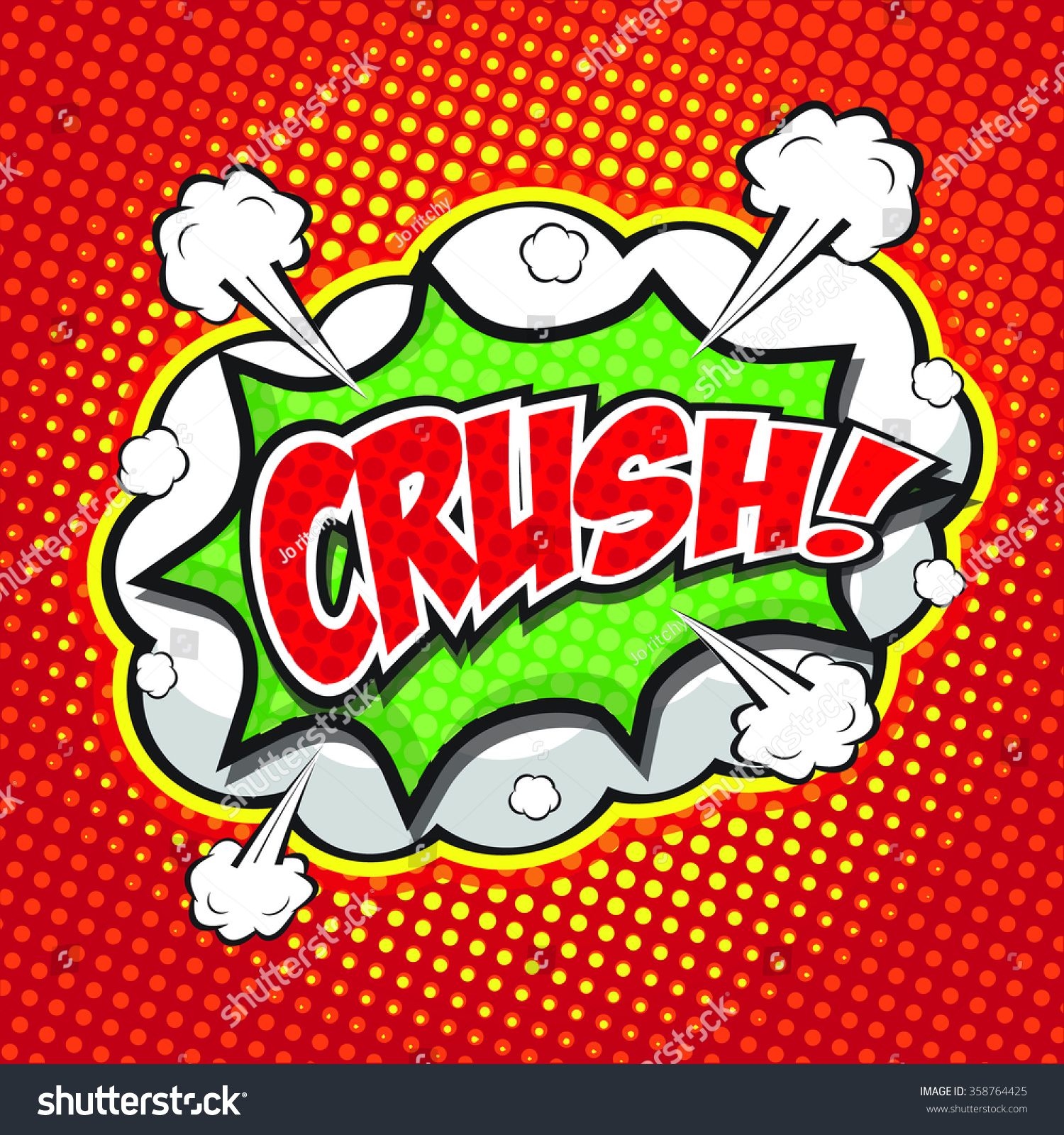 Crush Comic Wording Sound Effect Set: vector de stock (libre de ...