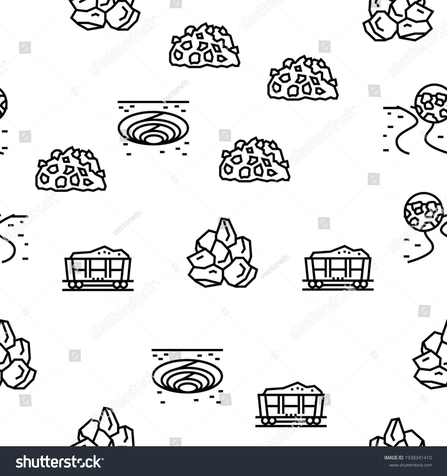 Crushed Stone Mining Vector Seamless Pattern Stock Vector (Royalty Free ...