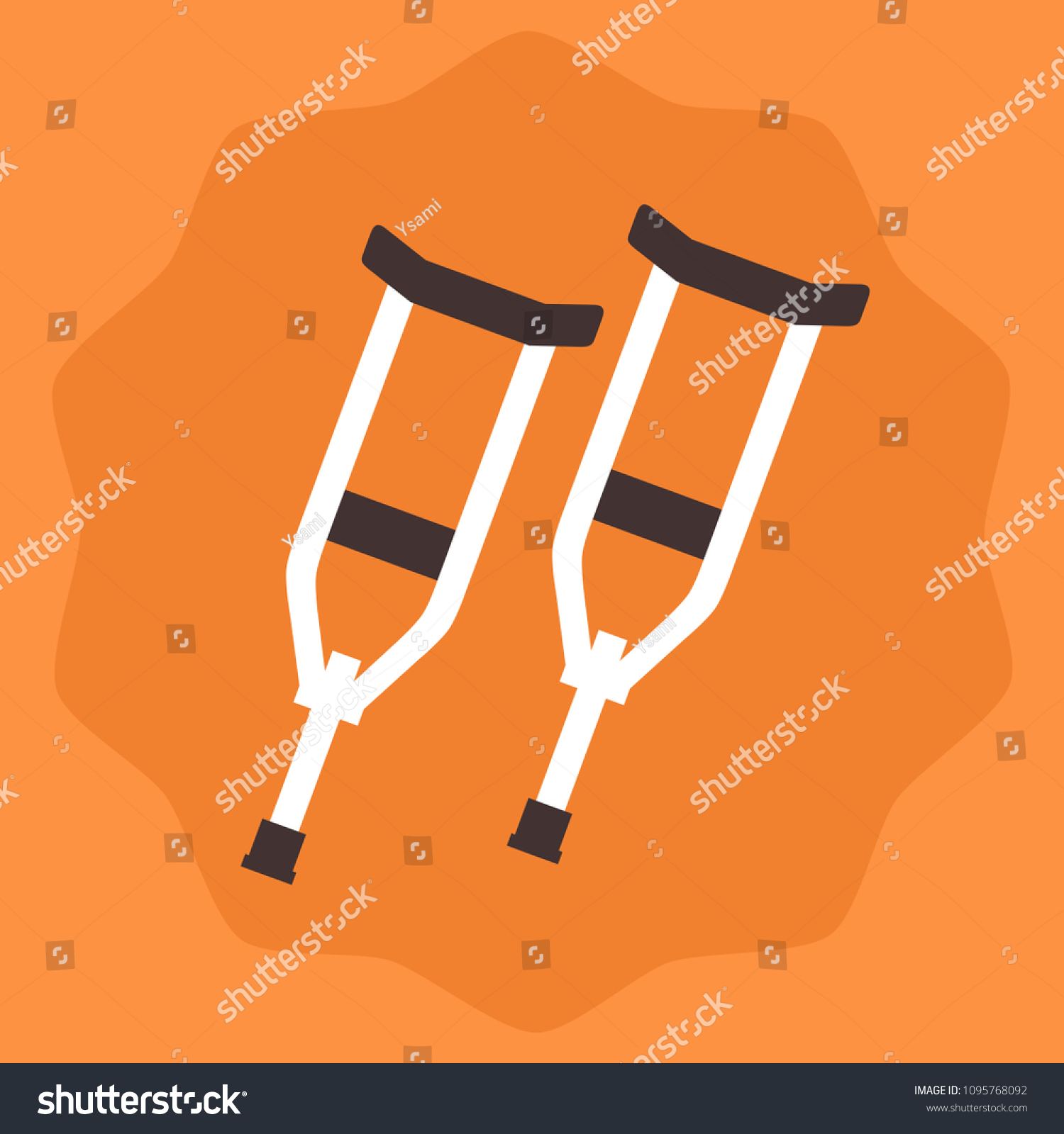 Crutches Vector Illustration Stock Vector (Royalty Free) 1095768092 ...