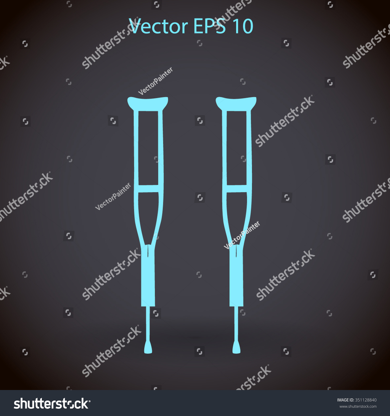 Crutches Vector Illustration Stock Vector (Royalty Free) 351128840 ...