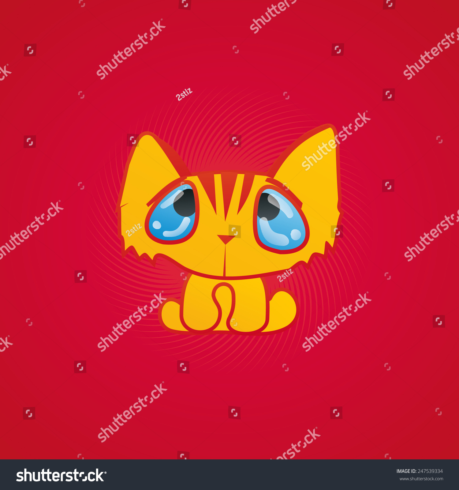 Cry Cat Vector Illustration Stock Vector (Royalty Free) 247539334