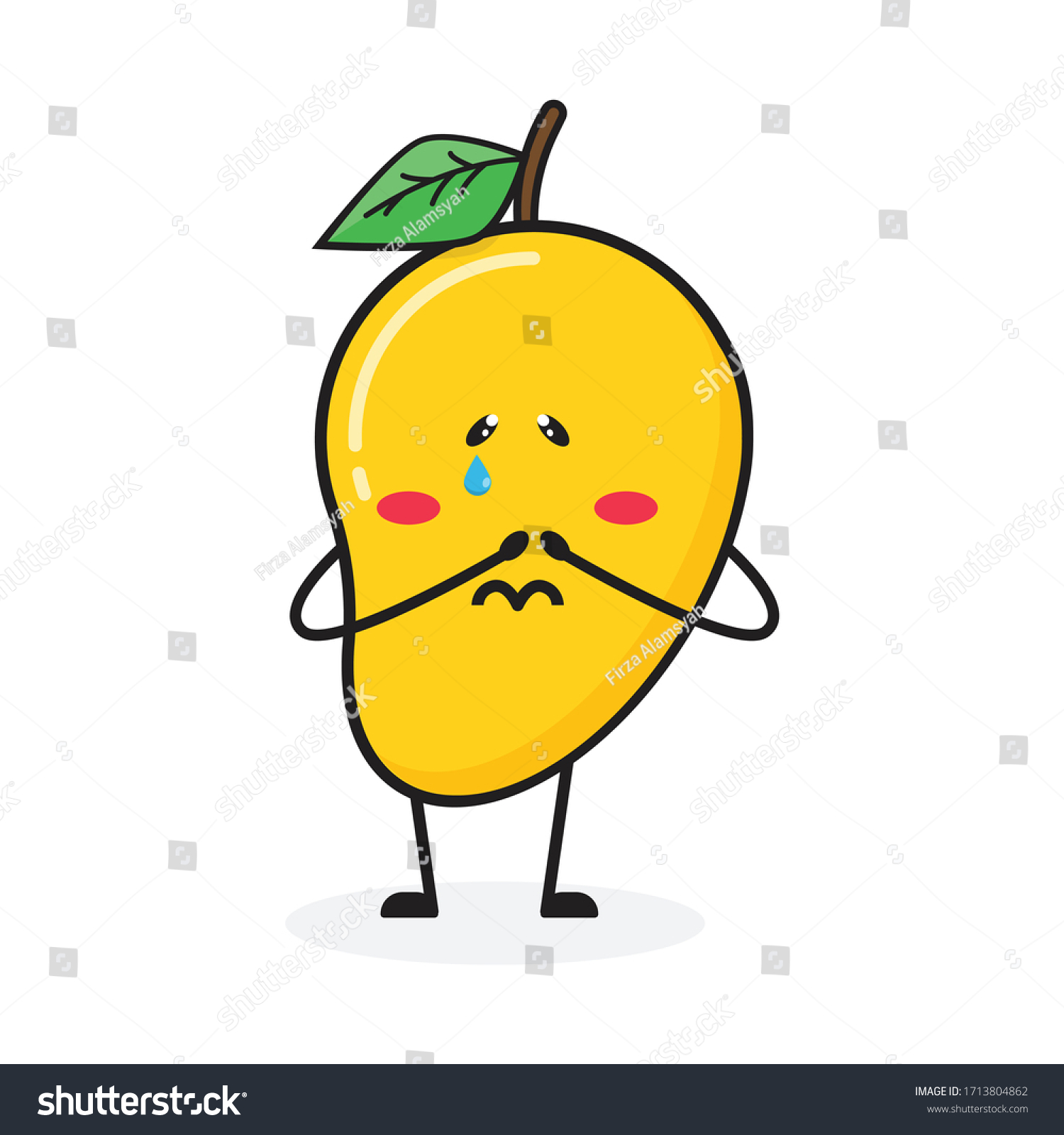 Cry Mango Fruit Cute Character Mascot Stock Vector (Royalty Free ...