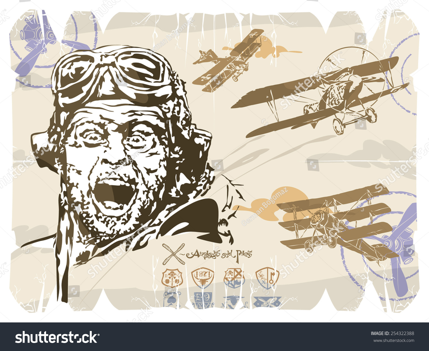 Cry Pilot Silhouette Vector Stock Vector (Royalty Free) 254322388