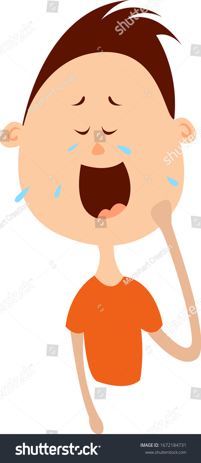 Crying Boy Illustration Vector On White Stock Vector (Royalty Free ...
