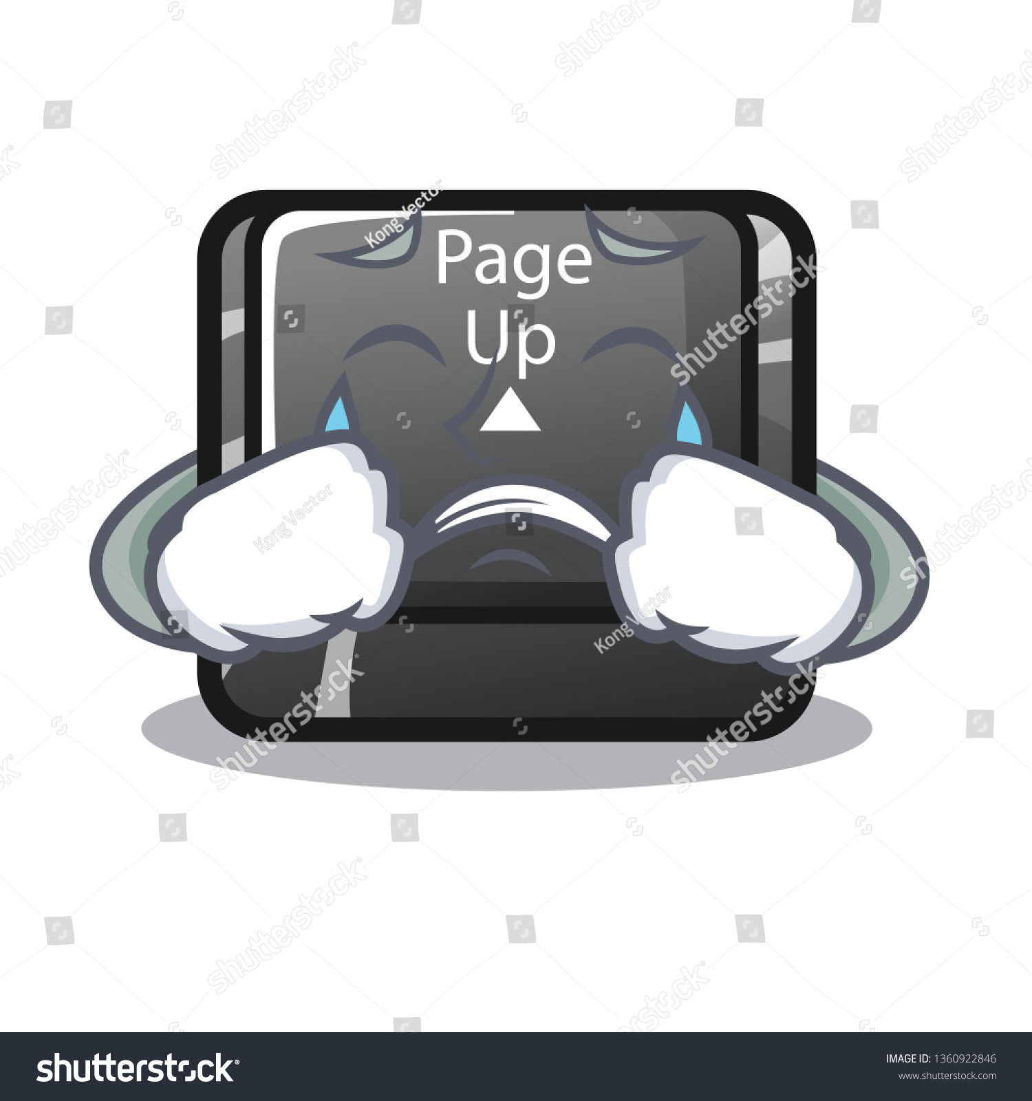 Crying Button Page On Computer Cartoon Stock Vector (Royalty Free ...