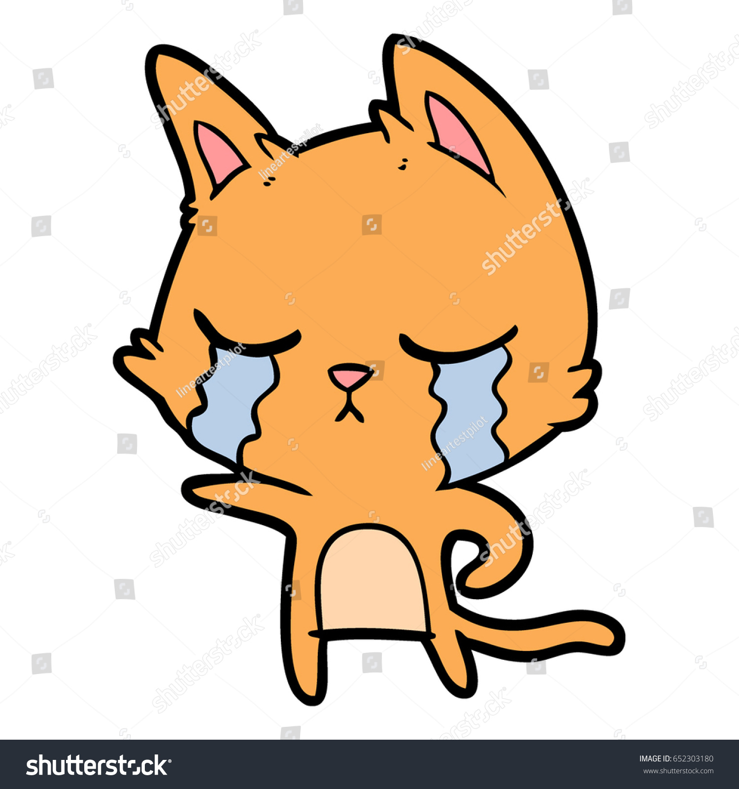 Crying Cartoon Cat Pointing: เวกเตอร์สต็อก (ปลอดค่าลิขสิทธิ์) 652303180 ...