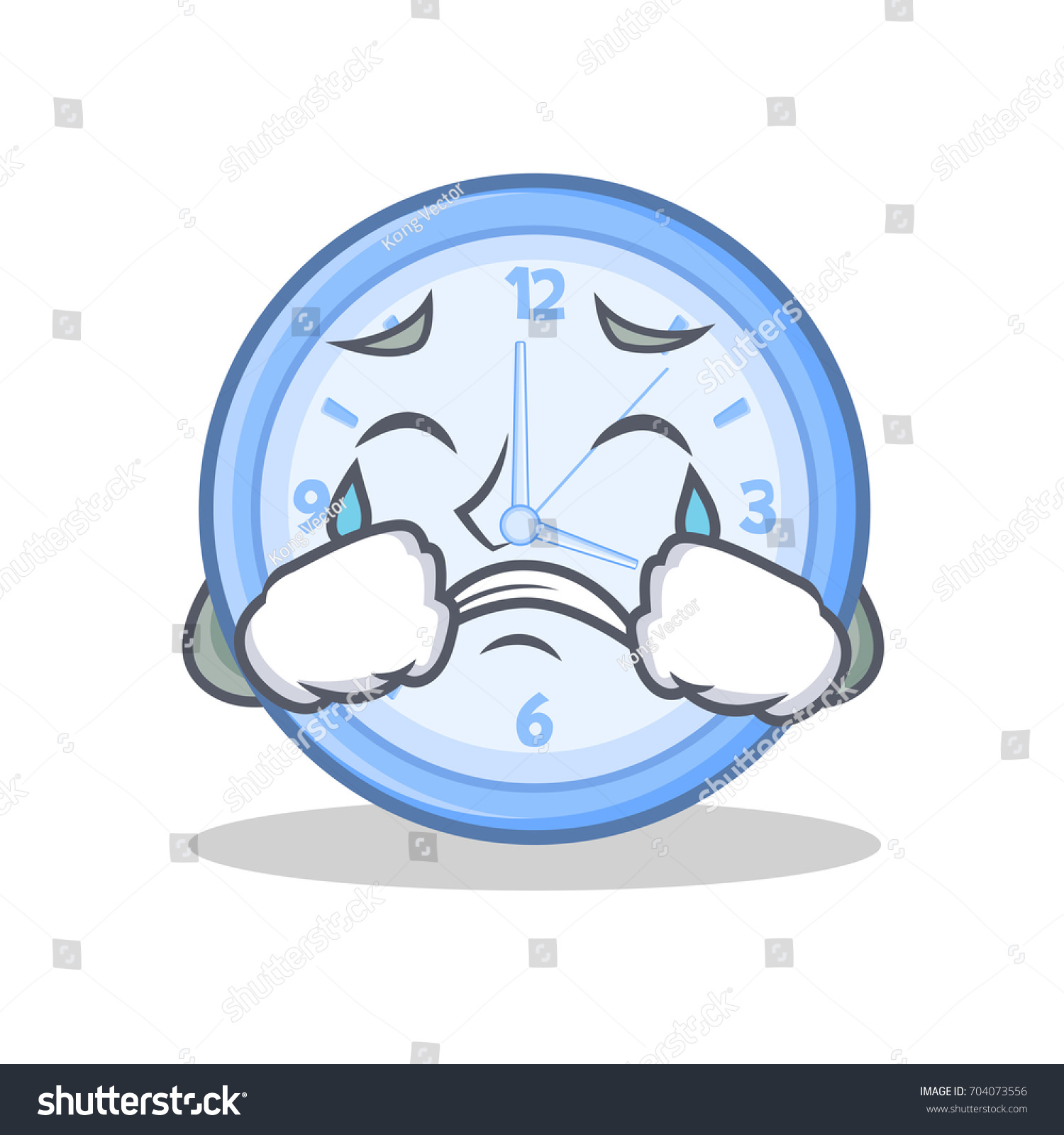 Crying Clock Character Cartoon Style Stock Vector (Royalty Free ...