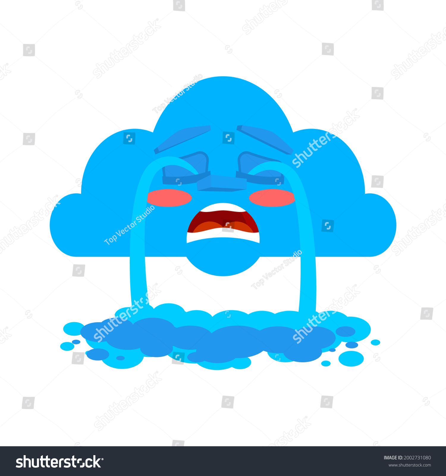 Crying Cloud Isolated Cloud Crying Like Stock Vector (Royalty Free ...