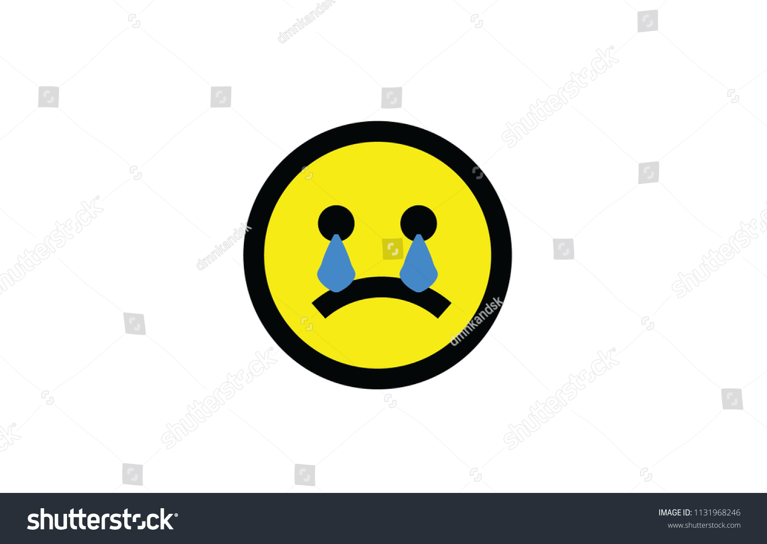 Crying Emoticon Cry Facial Expression Stock Vector (Royalty Free ...