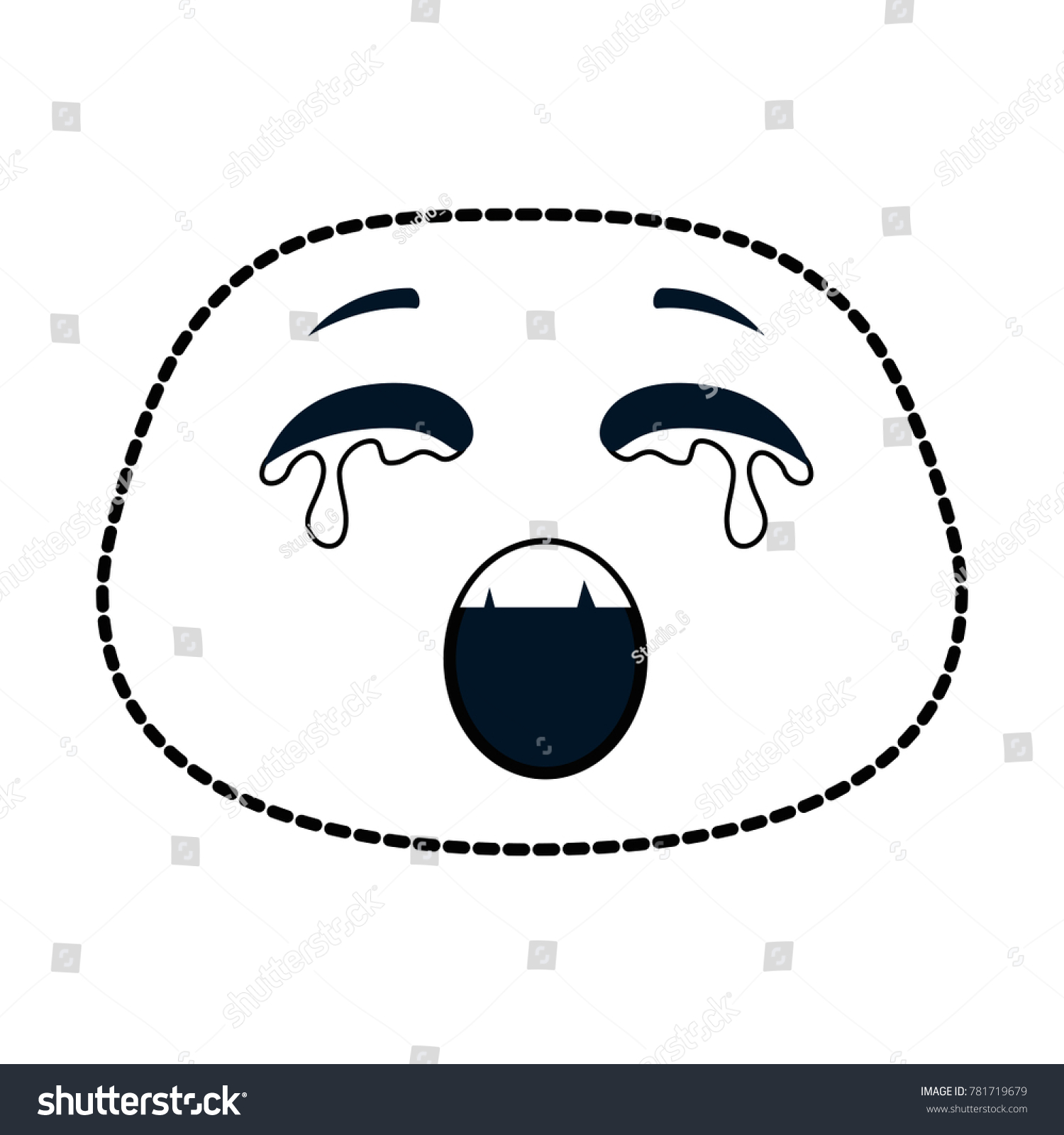 Crying Face Emoji Character Stock Vector (Royalty Free) 781719679 ...