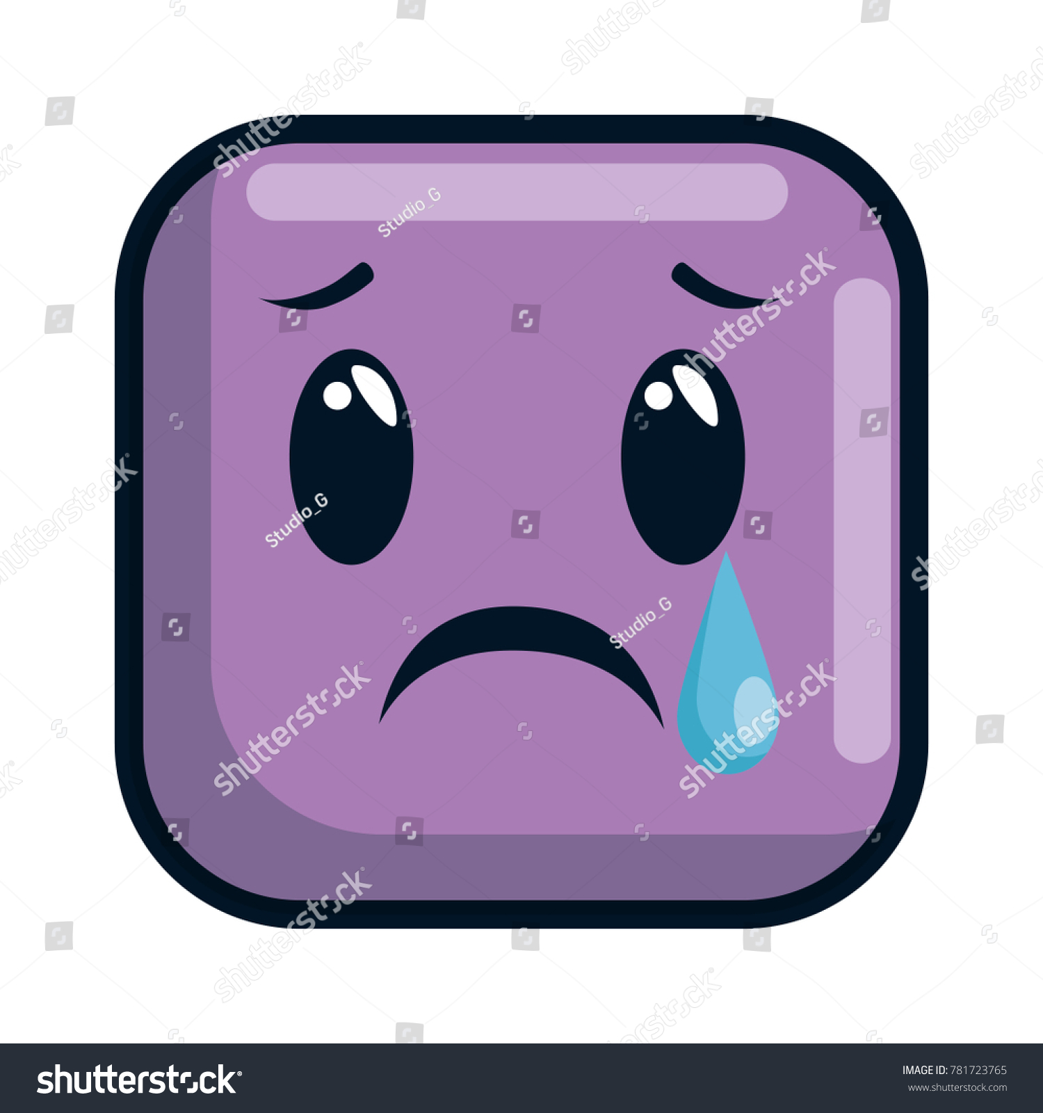 Crying Face Emoji Character Stock Vector (Royalty Free) 781723765 ...