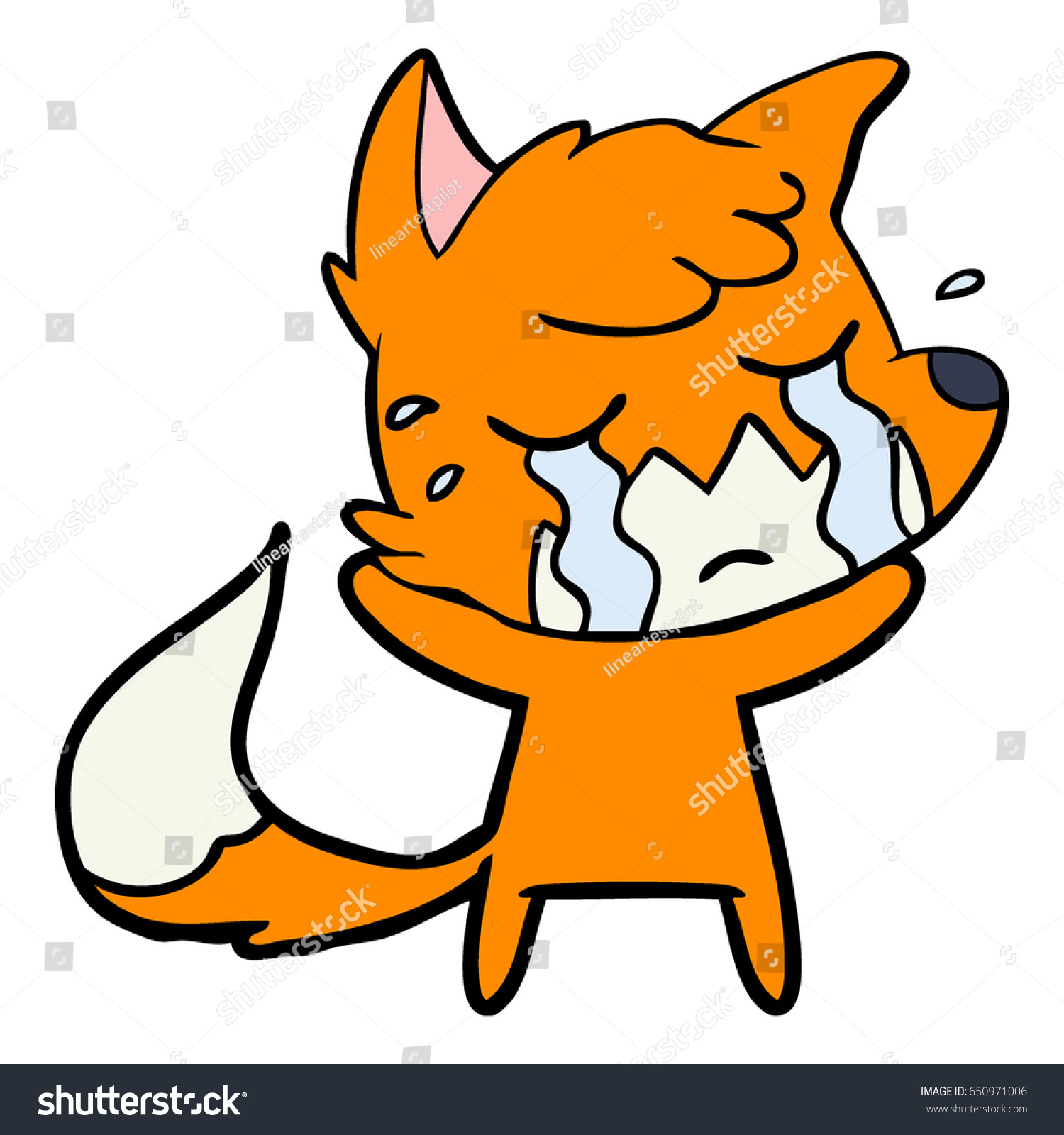 Crying Fox Cartoon Stock Vector (Royalty Free) 650971006 | Shutterstock