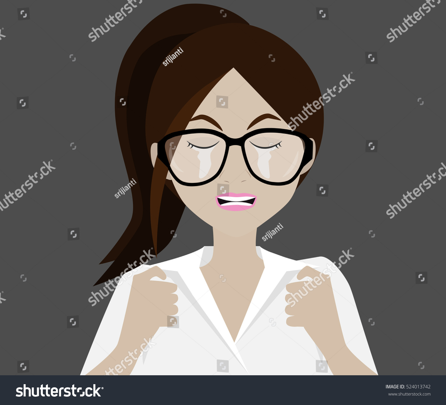 Crying Girlvector Illustrator Stock Vector (Royalty Free) 524013742 ...