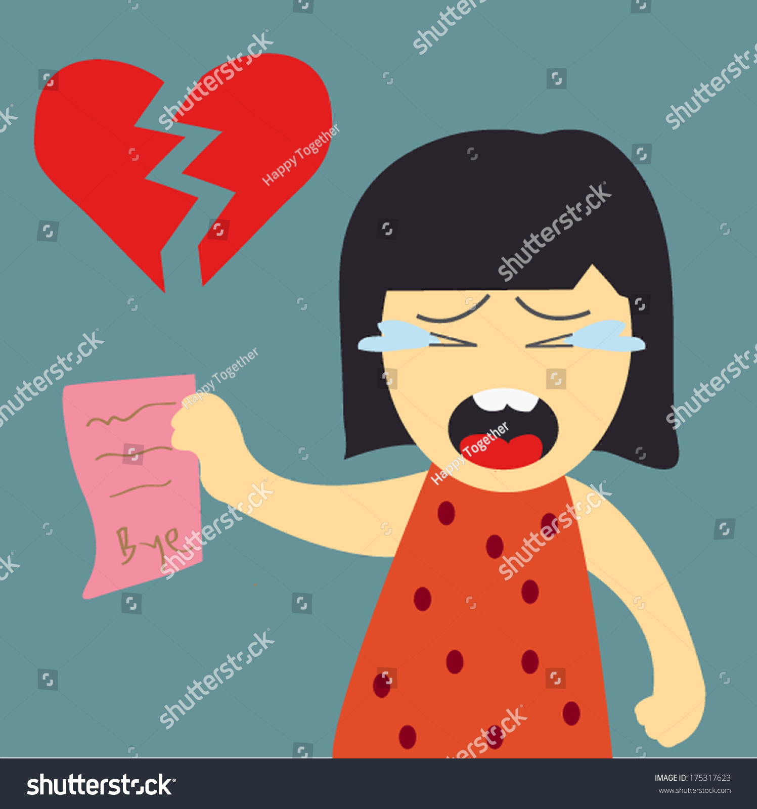 Crying Love Letter Stock Vector (Royalty Free) 175317623 | Shutterstock