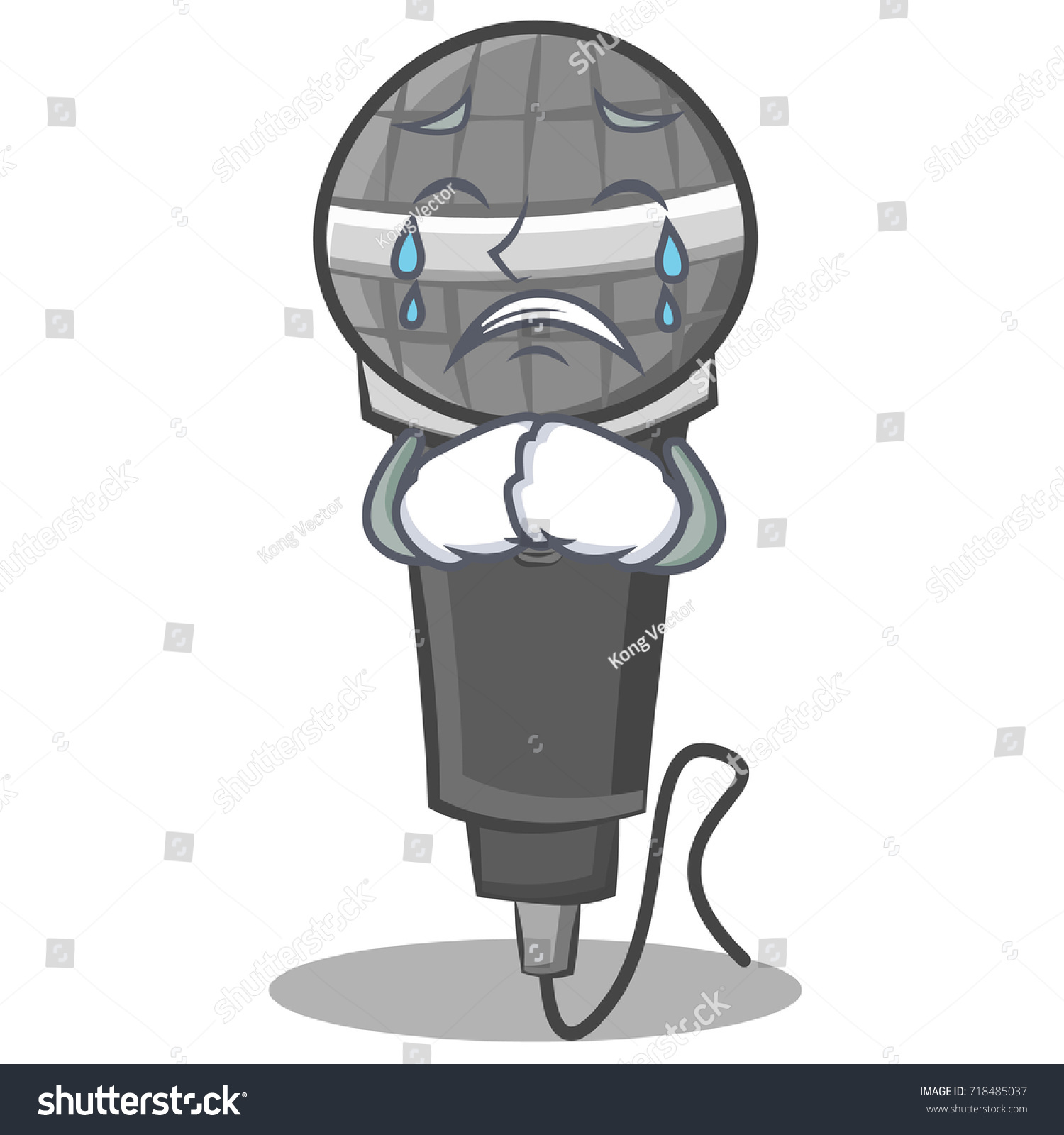 Crying Microphone Cartoon Character Design Stock Vector (Royalty Free ...