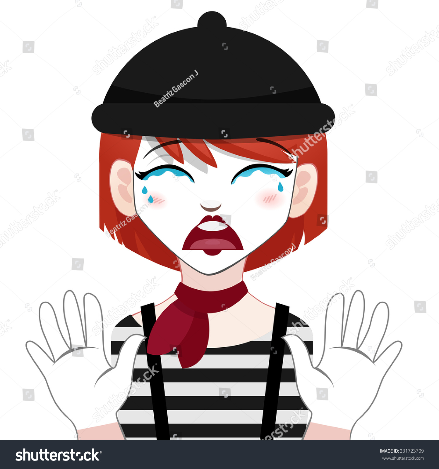 Crying Mime Avatar Stock Vector (Royalty Free) 231723709 | Shutterstock