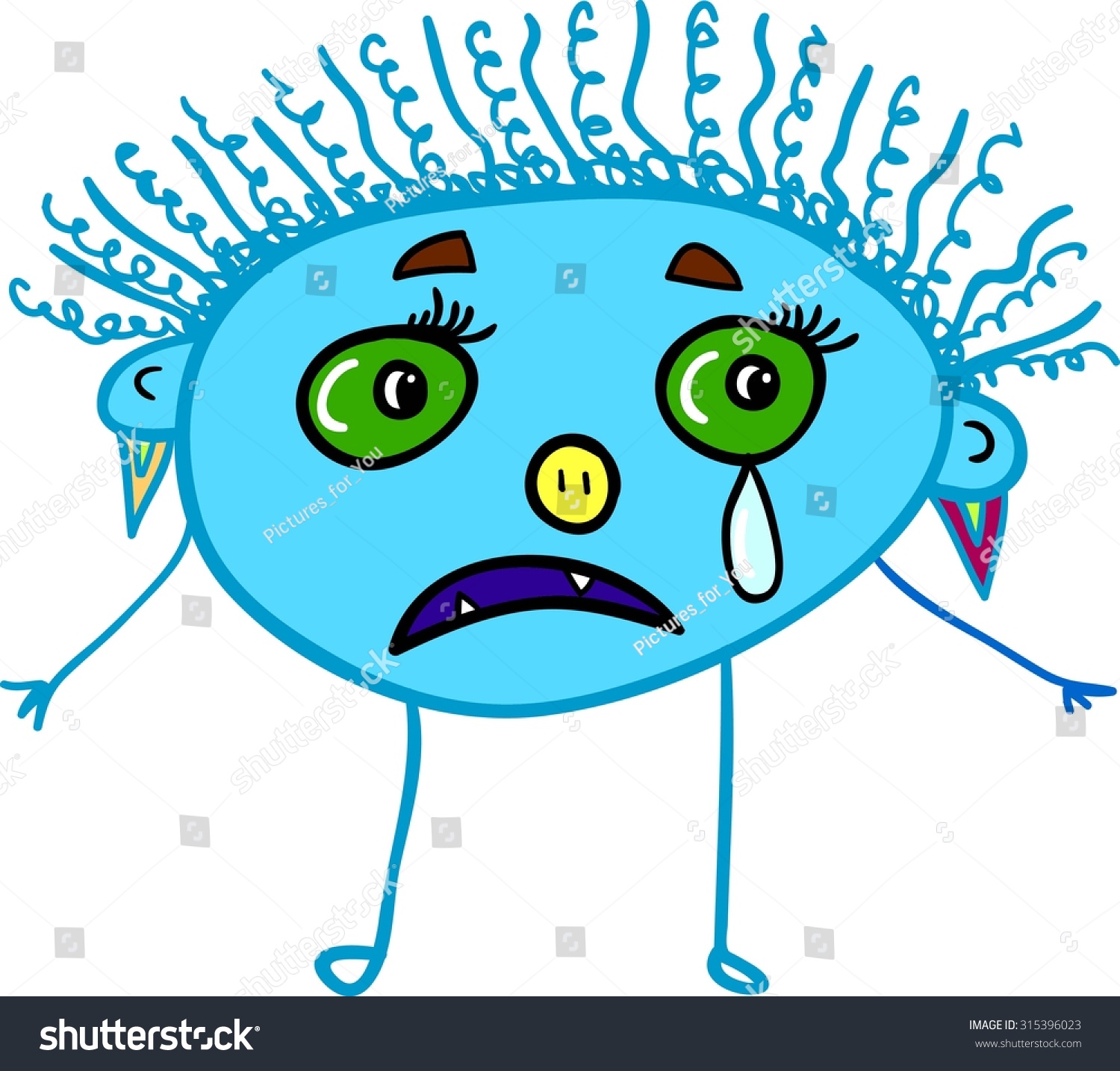 Crying Monster Vector Illustration Stock Vector (Royalty Free ...