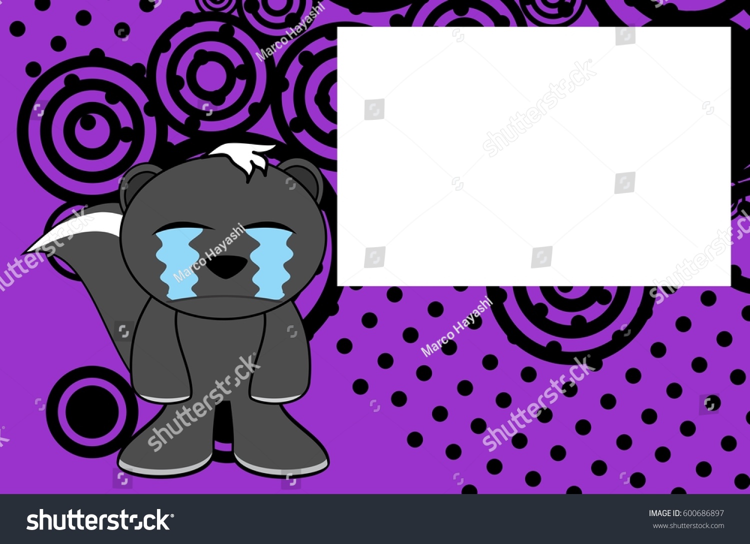 Crying Skunk Emotion Cartoon Background Vector: vector de stock (libre de regalías) 600686897 ...