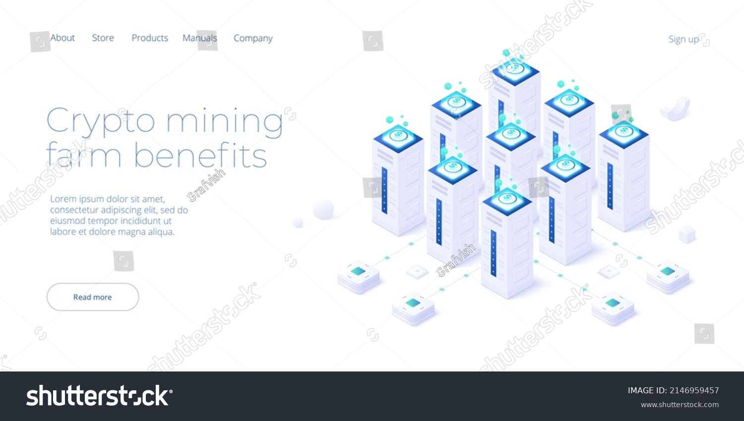 Cryptocoin Mining Farm Layout Cryptocurrency Blockchain Stock Vector ...