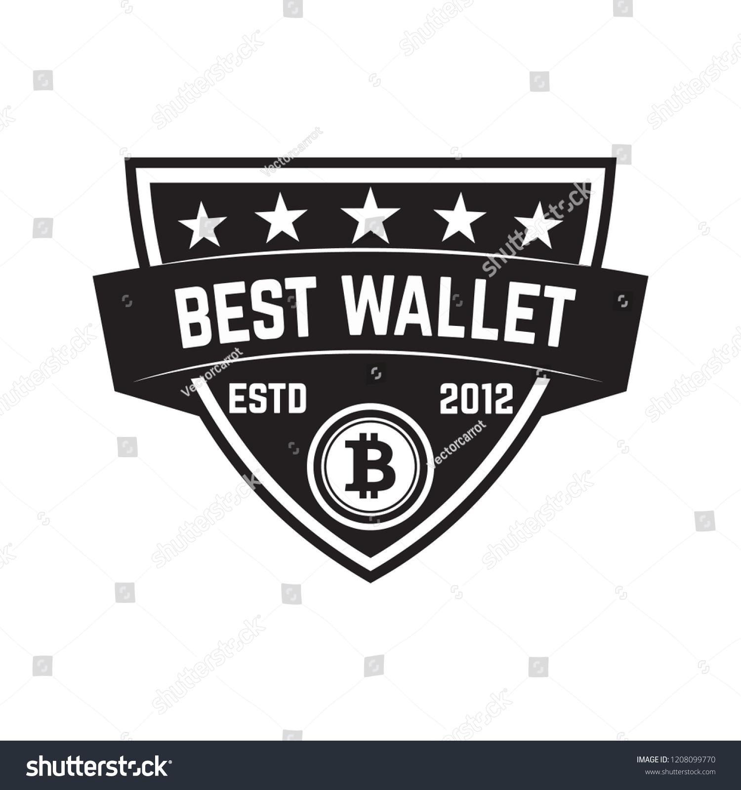 Cryptocurrency Mining Emblem Isolated On White Stock Vector (Royalty ...