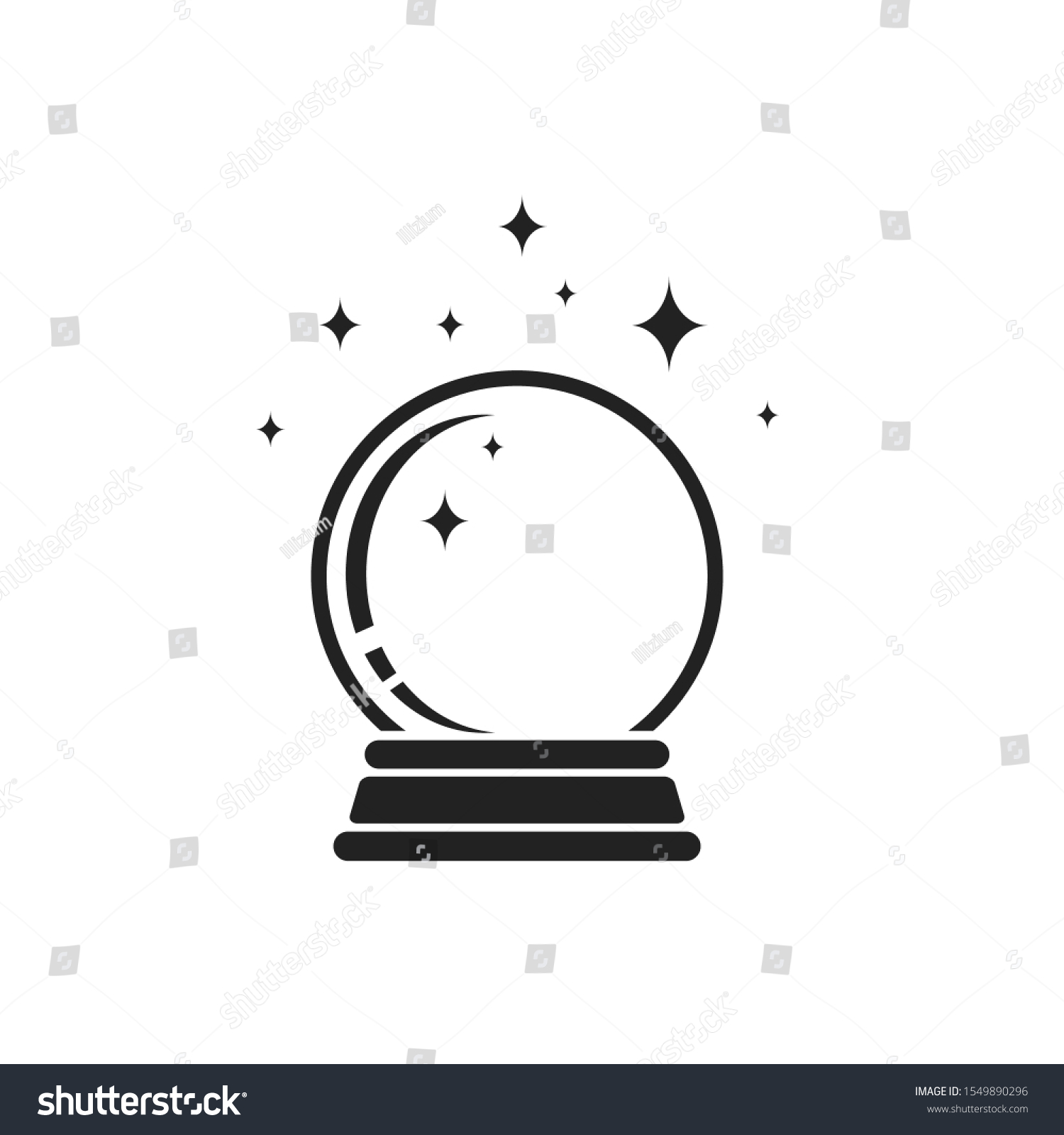 Crystal Ball Magic Icon Hands Vector: vector de stock (libre de ...