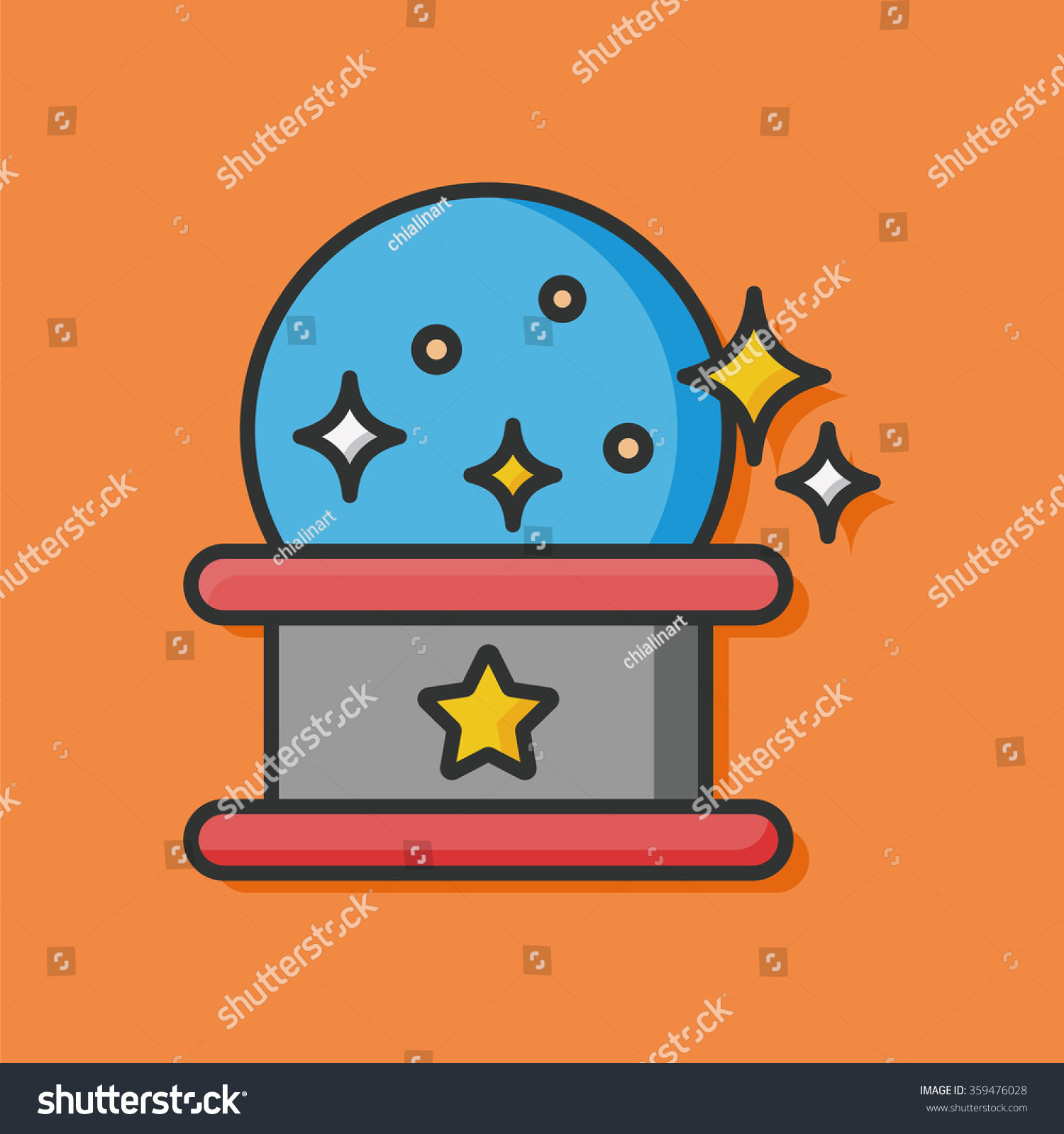 Crystal Ball Vector Icon Stock Vector (Royalty Free) 359476028 ...