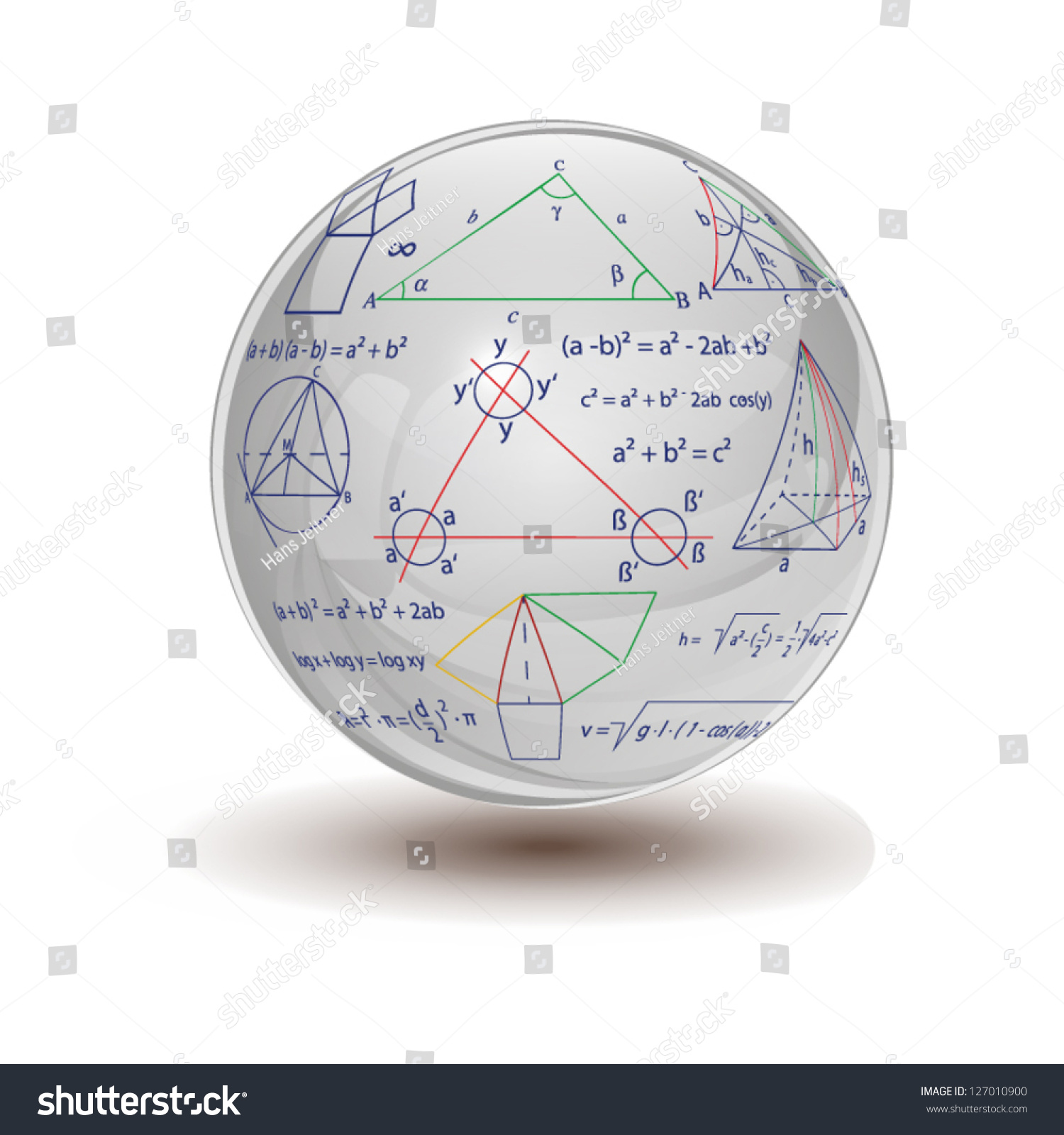 bola de cristal con fórmulas matemáticas: vector de stock (libre de ...