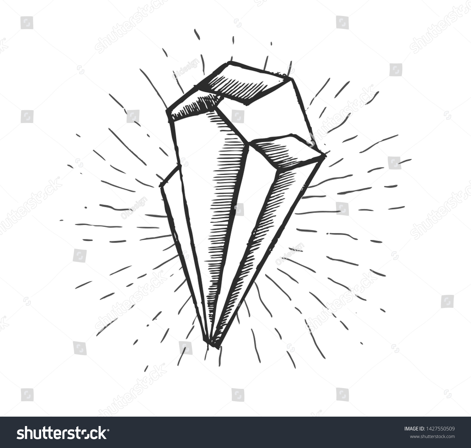 Crystal Hand Drawn Vector Illustration Stock Vector (Royalty Free ...