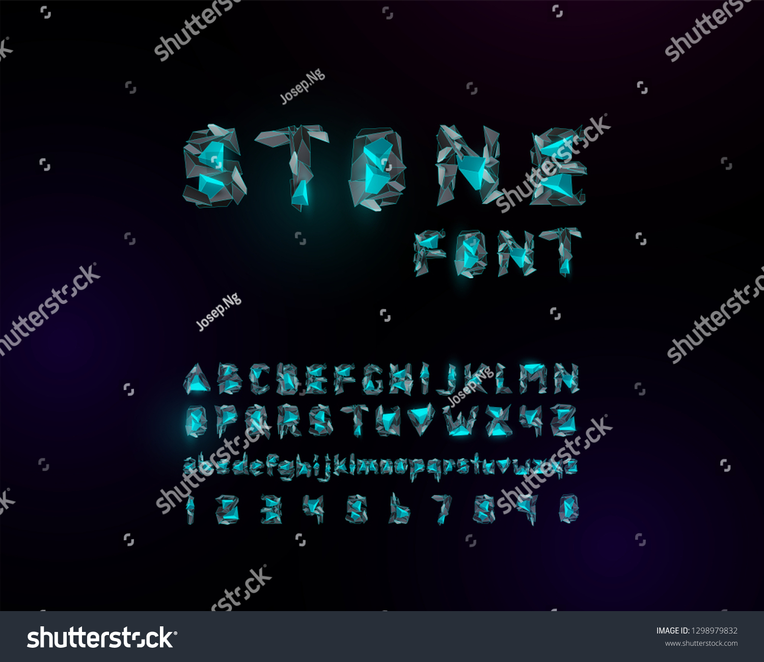 Crystal Stone Font Set Stock Vector (Royalty Free) 1298979832