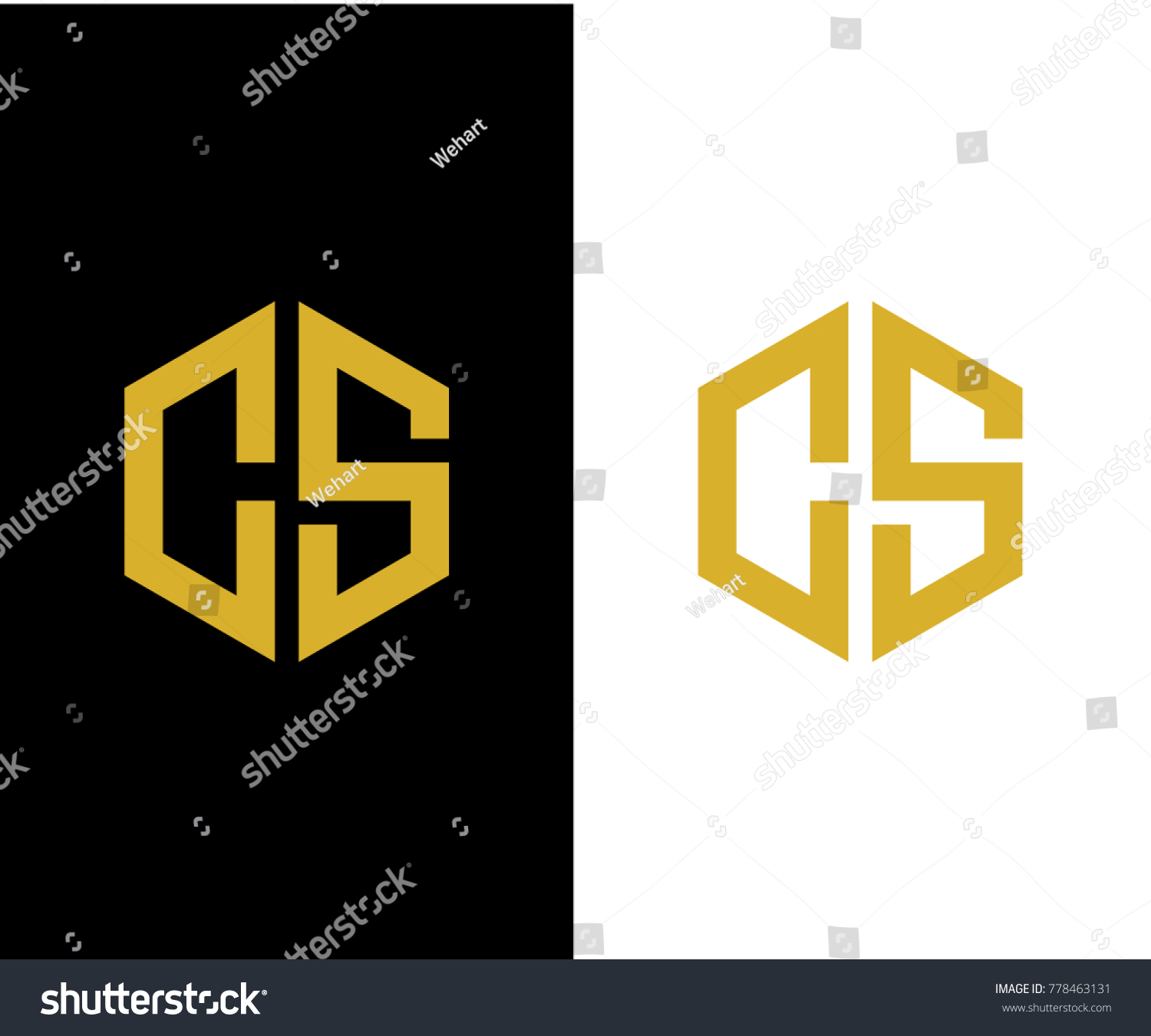 Cs Initial Hexagon Icon Letter Logo Stock Vector (Royalty Free) 778463131